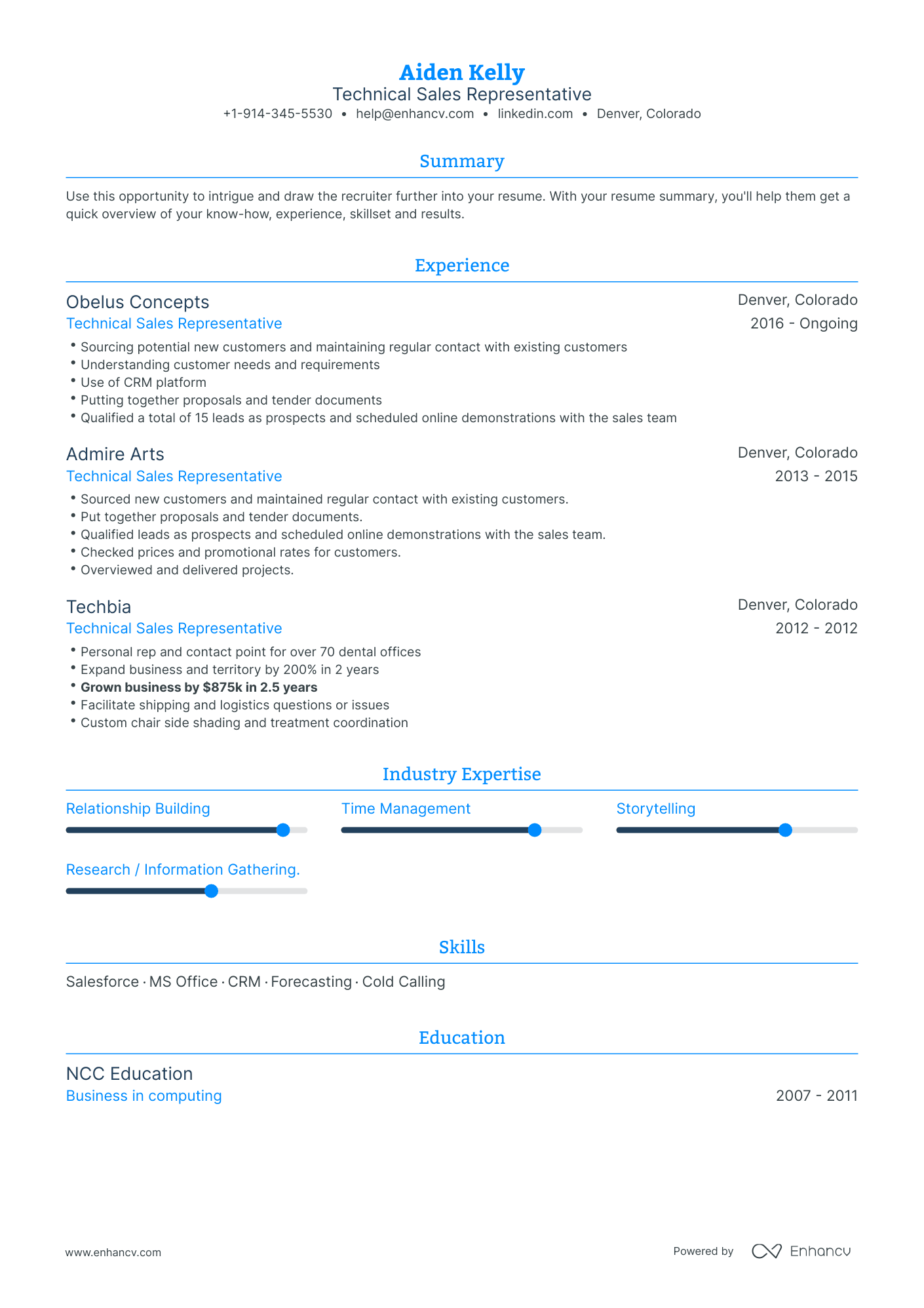 Technical Sales Representative Resume Examples & Guide for 2023 (Layout ...