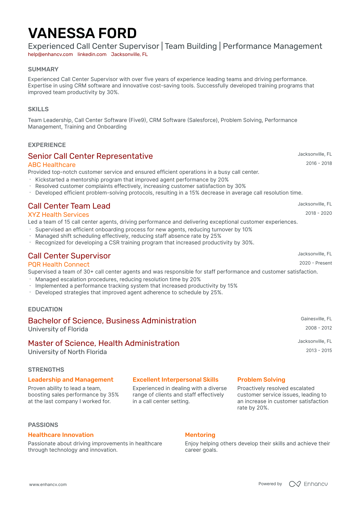 10 Call Center Supervisor Resume Examples & Guide for 2026