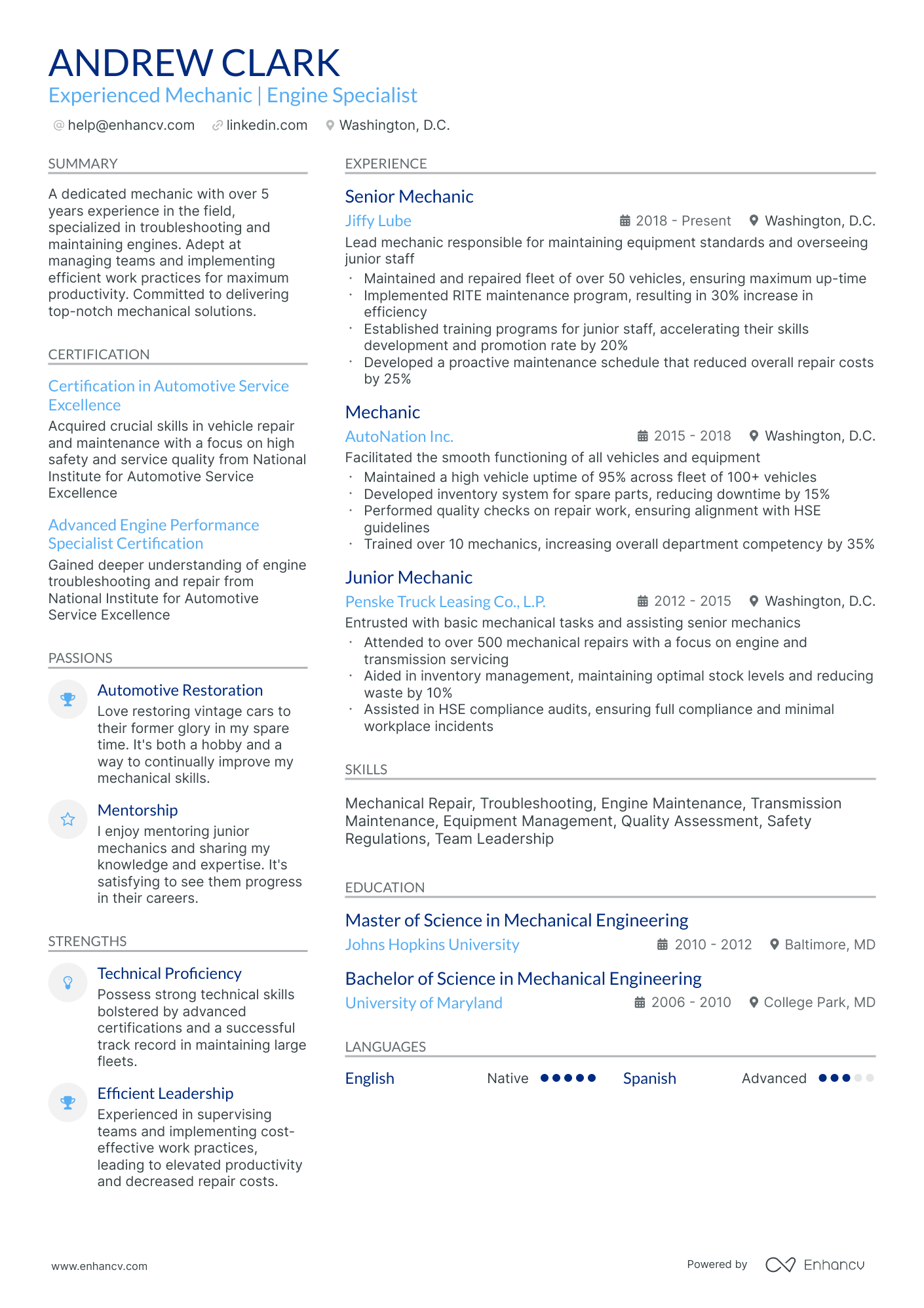 10 Maintenance Mechanic Resume Examples & Guide for 2026