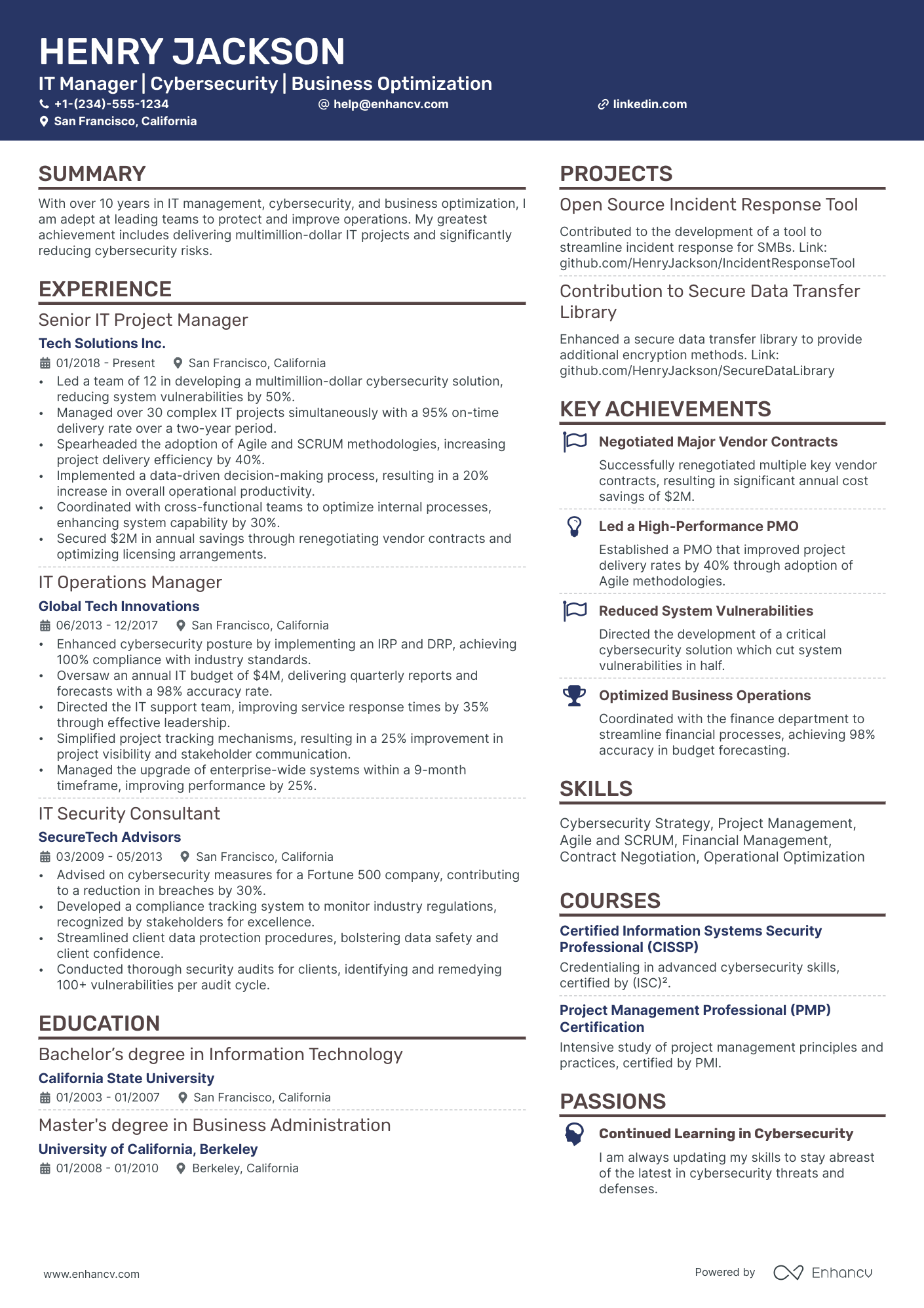 10 Technology Manager Resume Examples & Guide for 2025