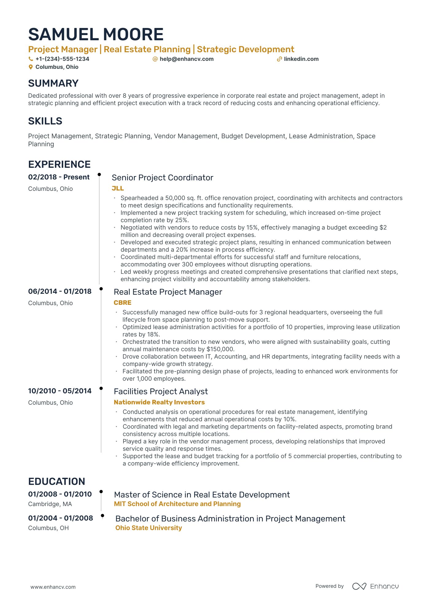 10 Real Estate Project Manager Resume Examples & Guide for 2026
