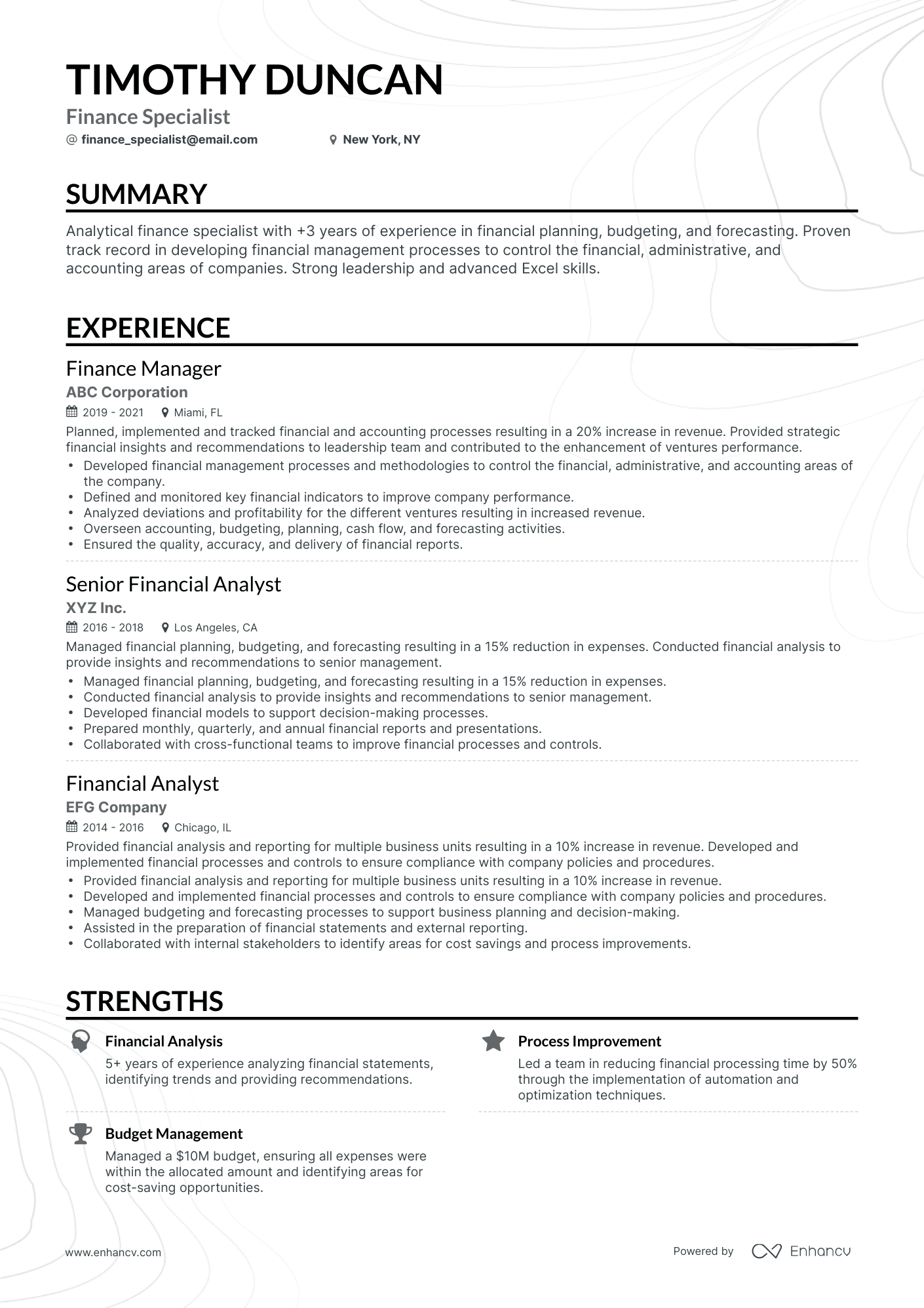 8 Finance Specialist Resume Examples & Guide for 2023