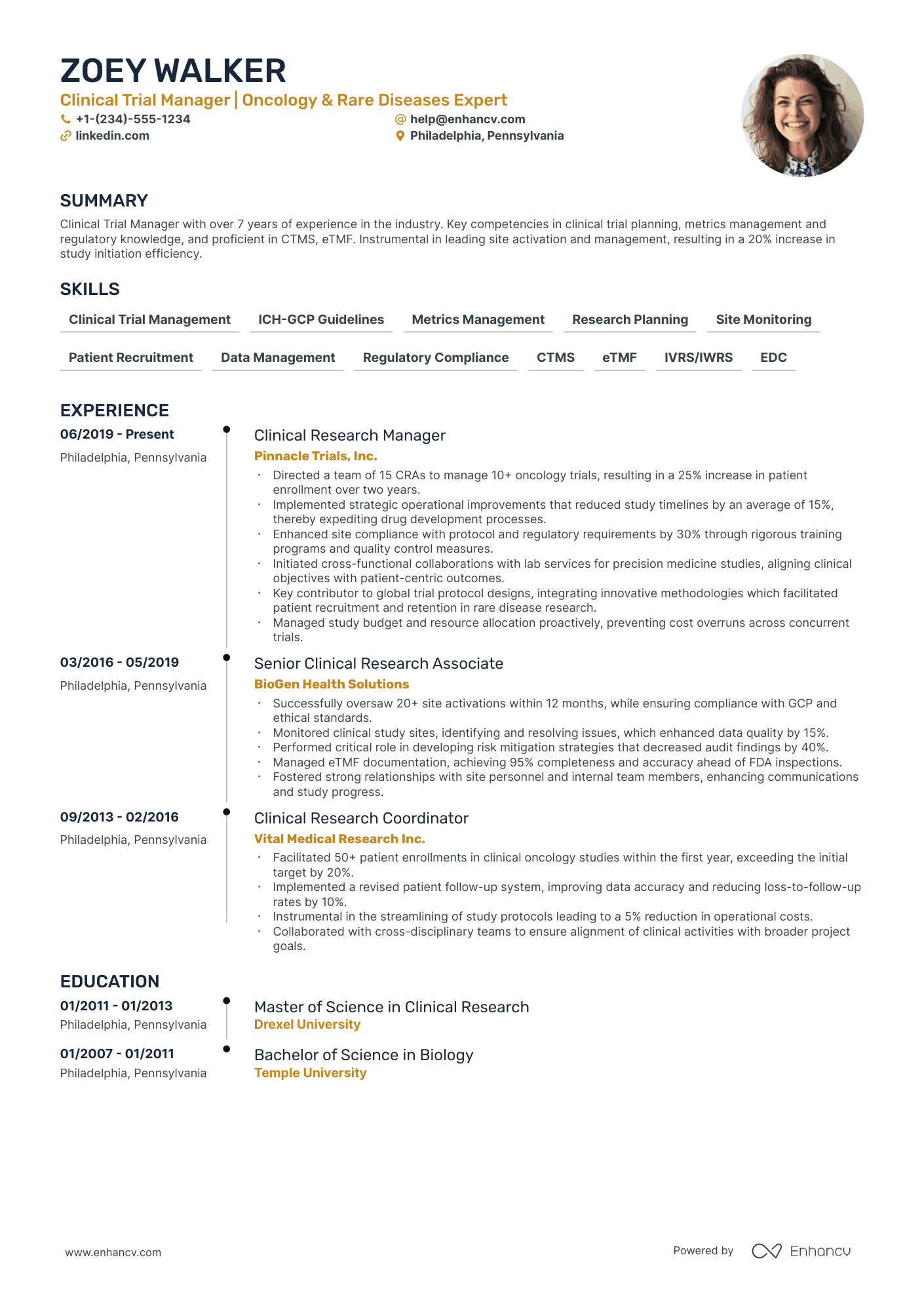 5 Clinical Trial Manager Resume Examples & Guide for 2024
