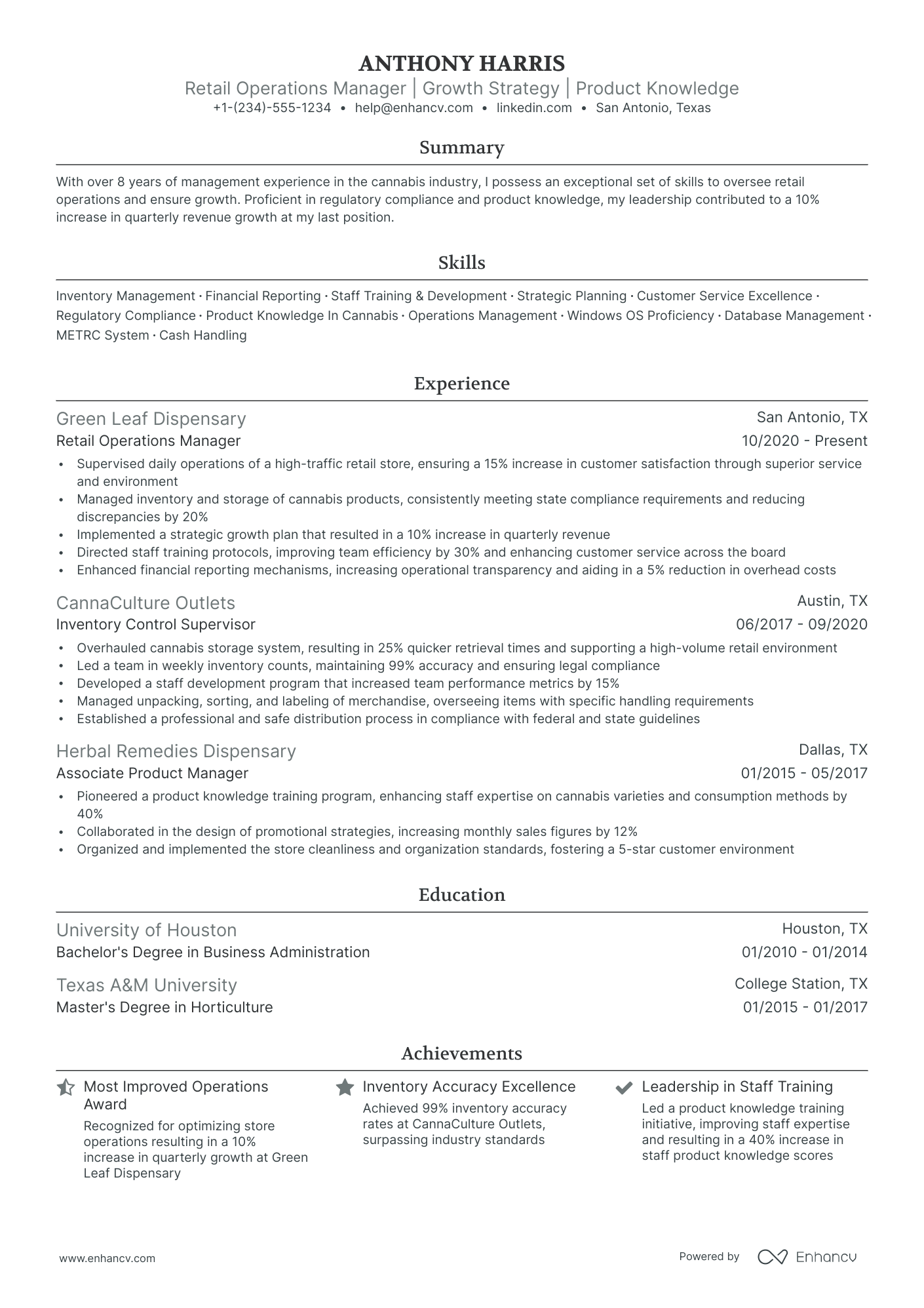 5 Retail General Manager Resume Examples & Guide for 2024