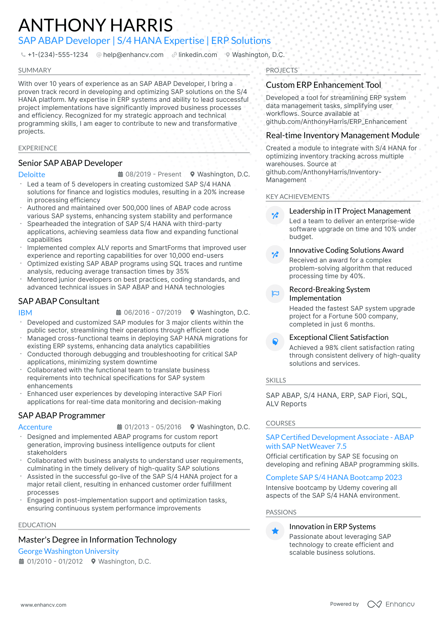 10 SAP ABAP Developer Resume Examples & Guide for 2026