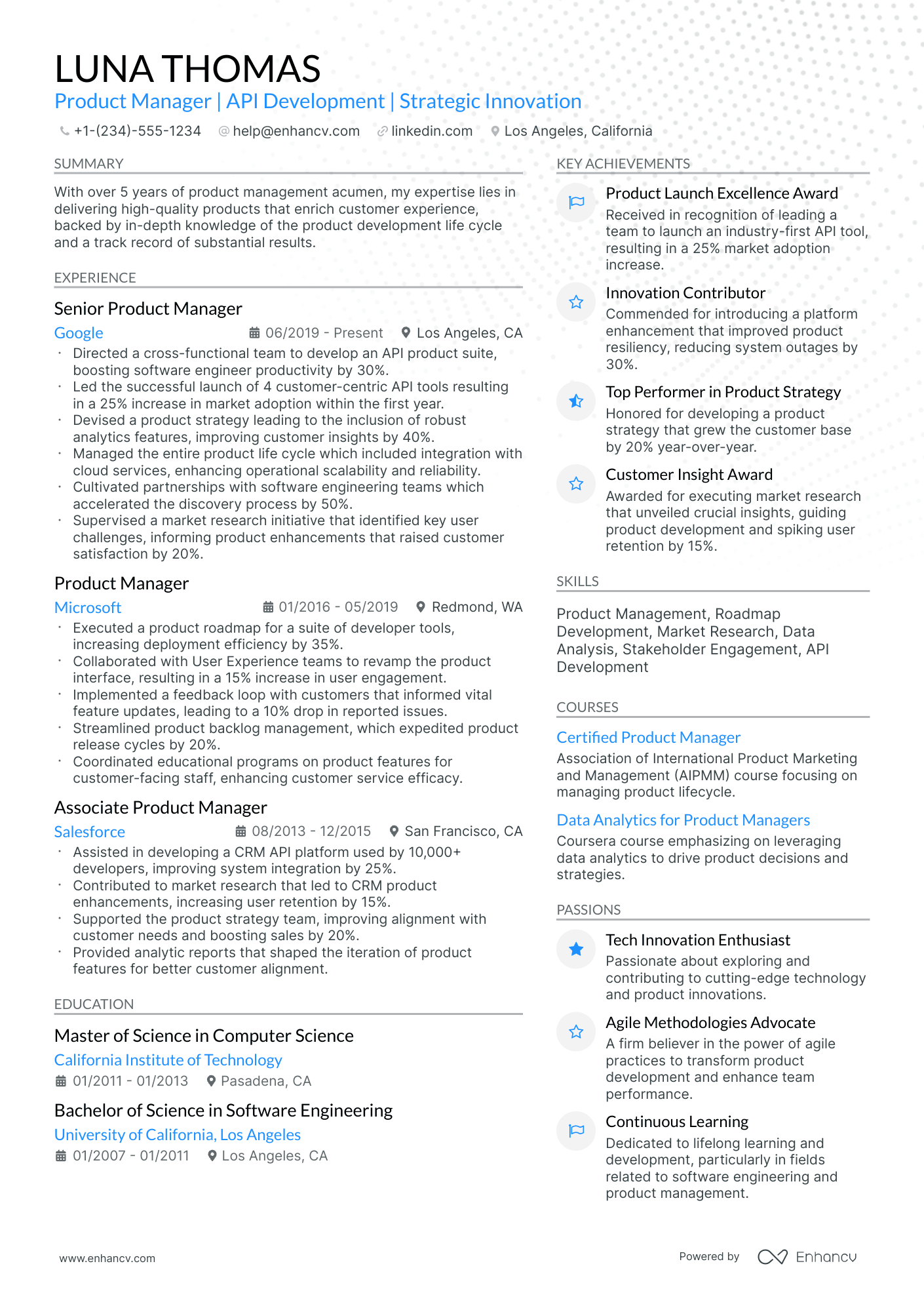 10 API Product Manager Resume Examples & Guide for 2025