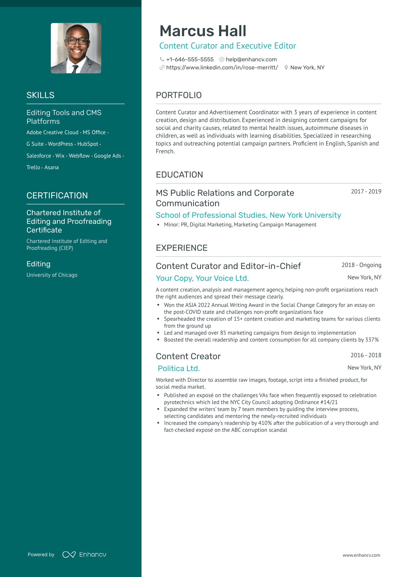 5 Editor Resume Examples & Guide for 2025