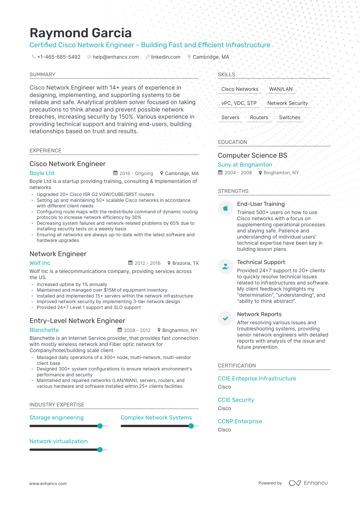 15 Network Engineer Resume Examples & Guide for 2024