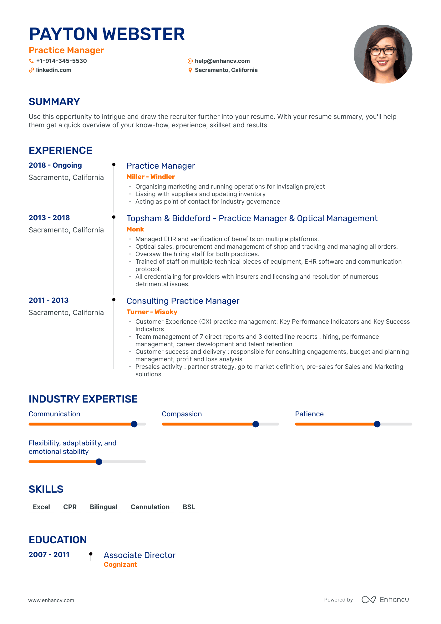 Practice Manager Resume Examples & Guide for 2023 (Layout, Skills ...