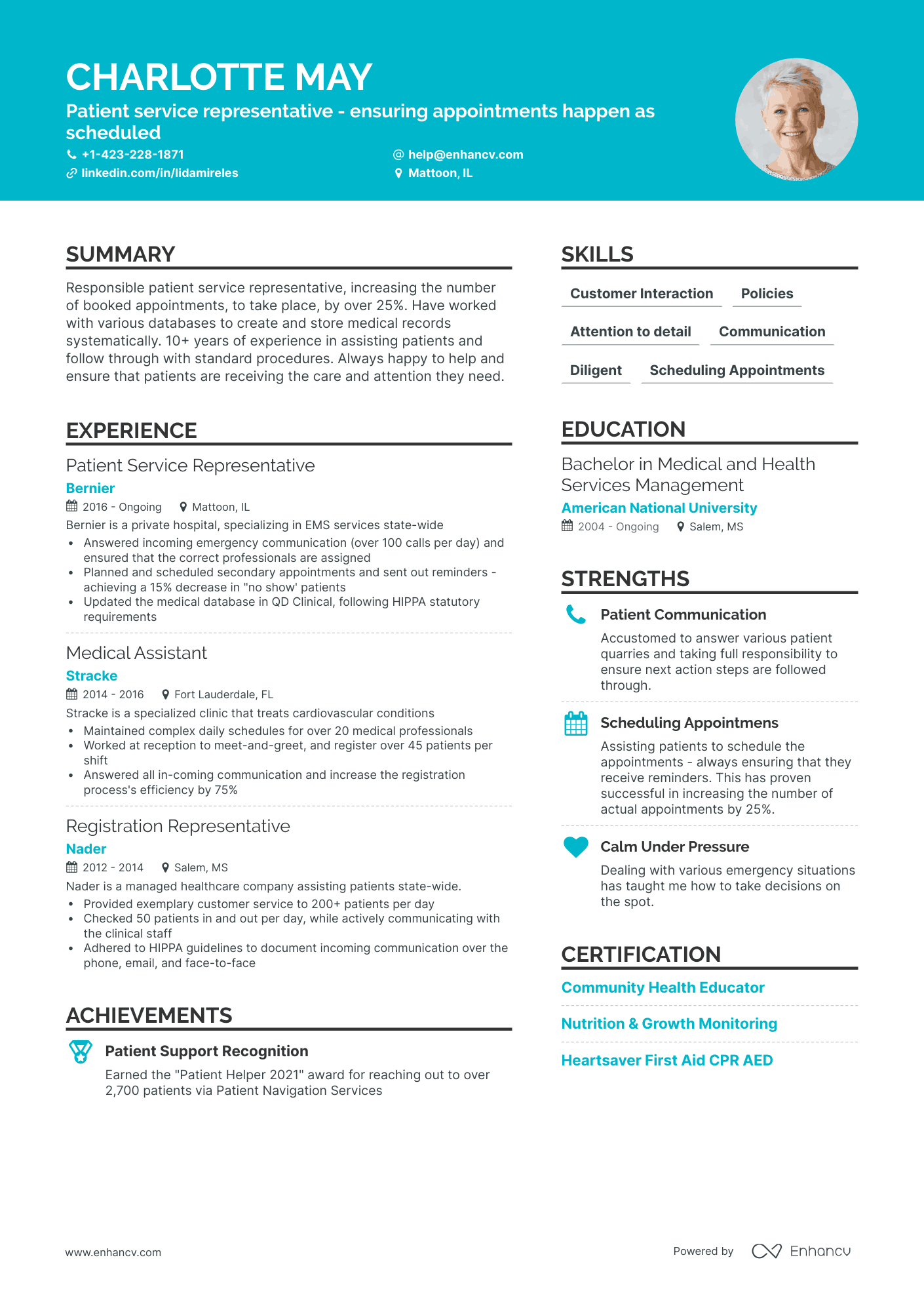 Patient Service Representative Resume Examples & Guide for 2023 (Layout ...