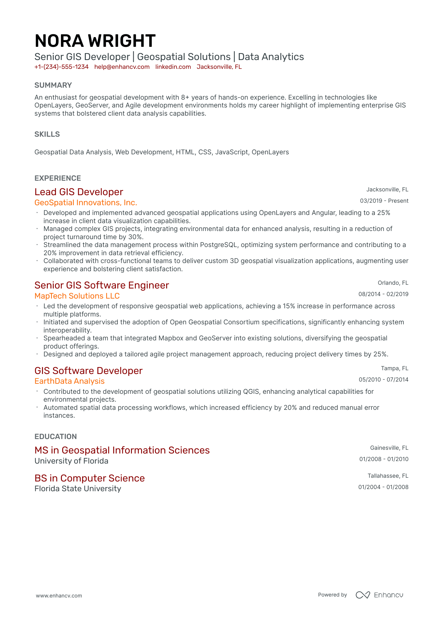 10 GIS Developer Resume Examples & Guide for 2026