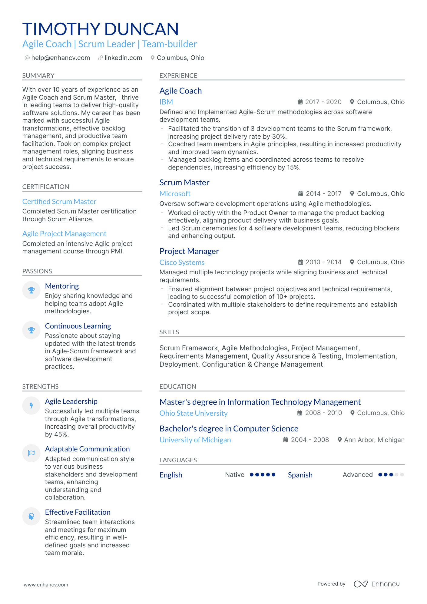 10 Agile Coach Resume Examples Guide For 2025