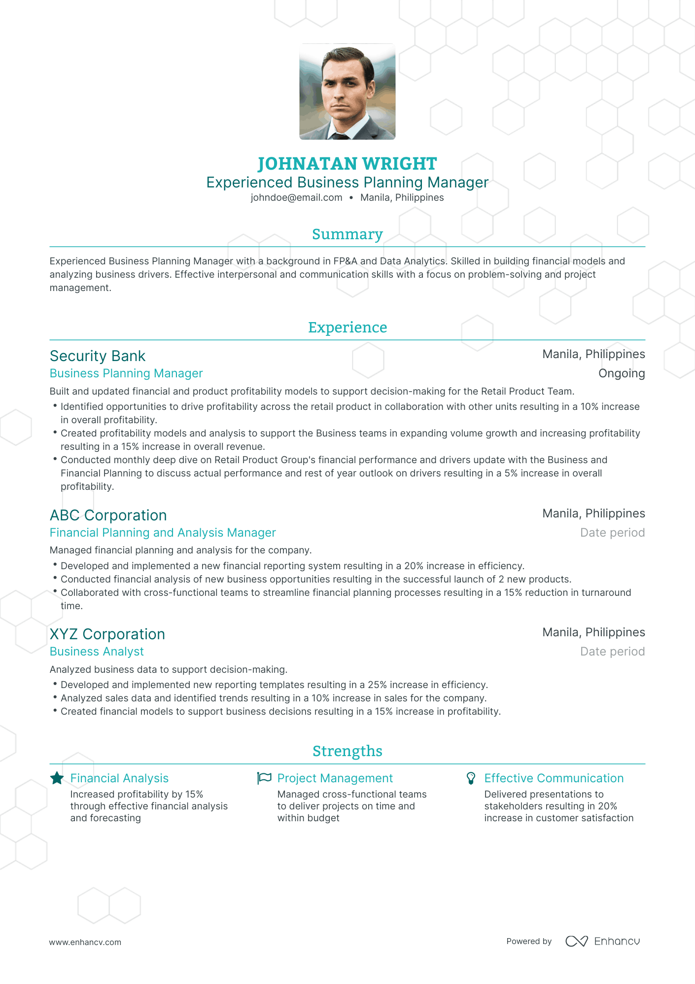 5 Business Planning Manager Resume Examples & Guide for 2024
