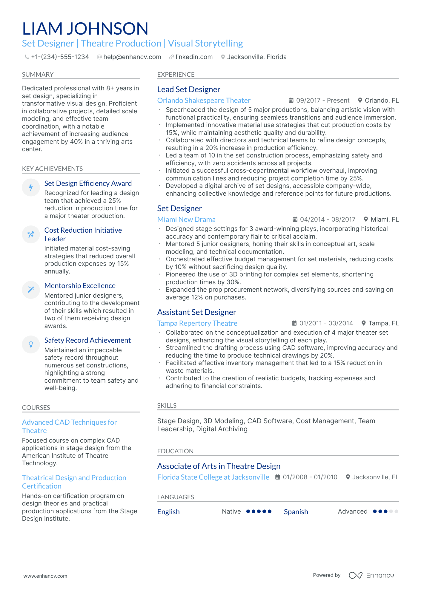 10 Set Designer Resume Examples, Templates & Guide for 2026