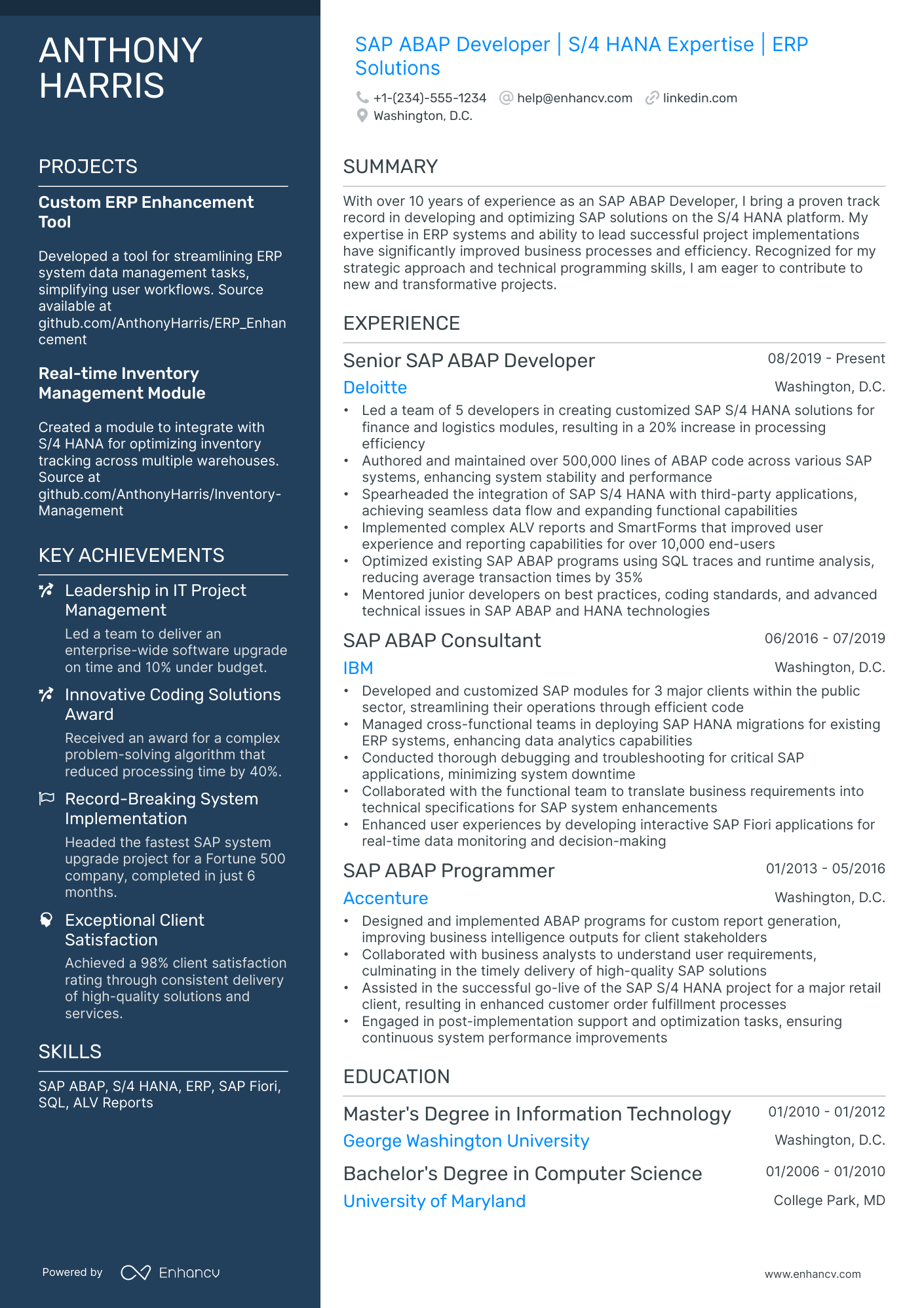 10 SAP ABAP Developer Resume Examples & Guide for 2026