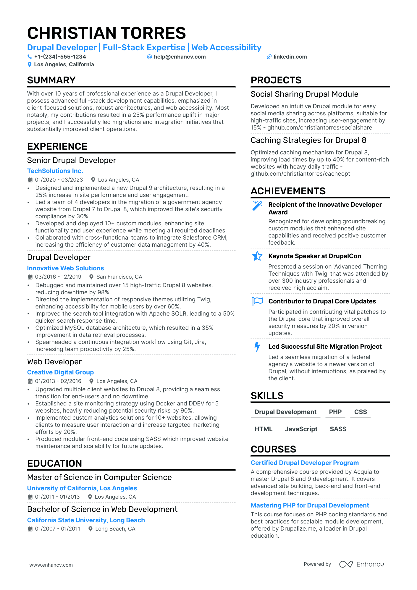 24 Web Developer Resume Examples & Guide for 2025