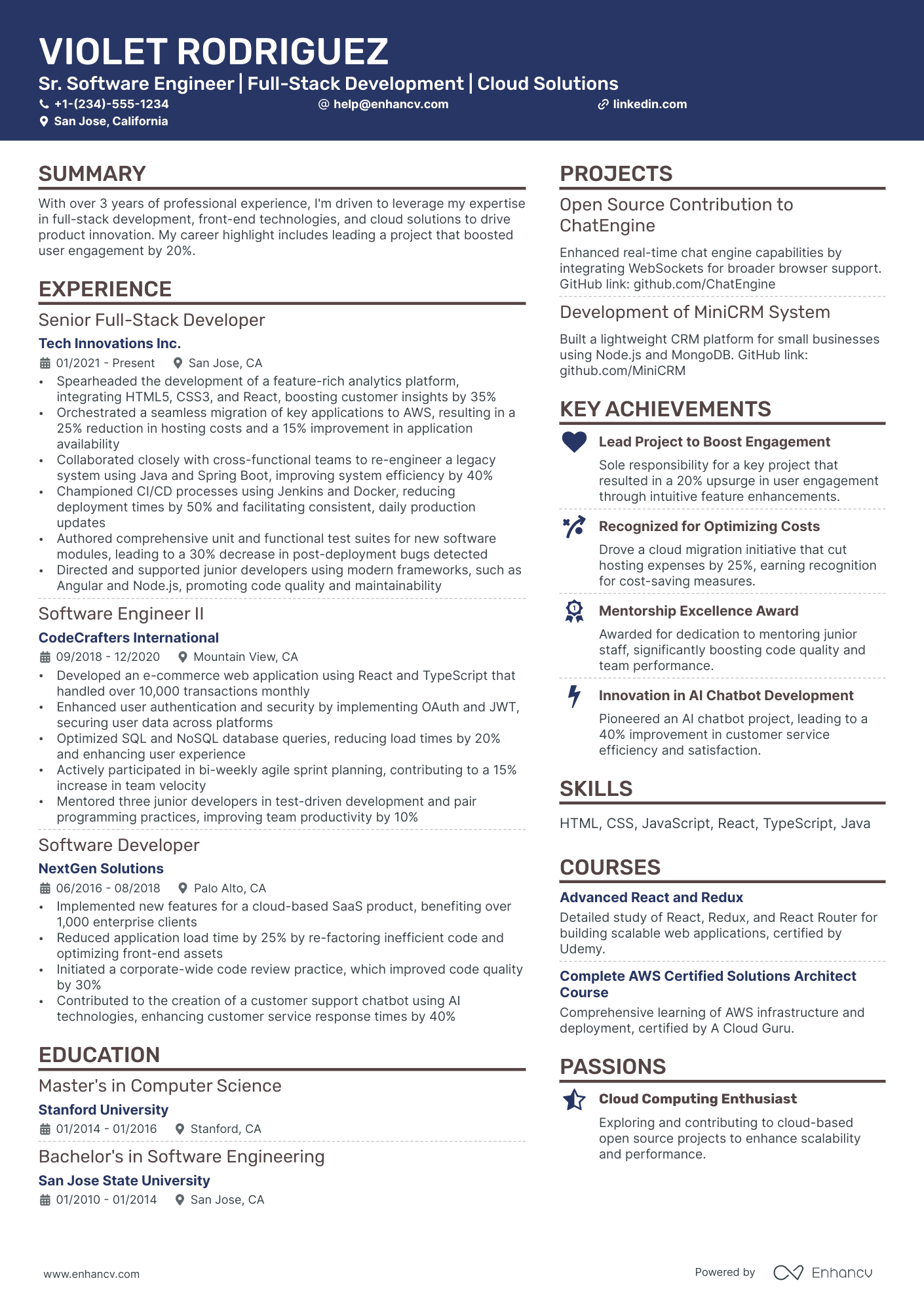10 Senior Software Engineer Resume Examples - March 2026