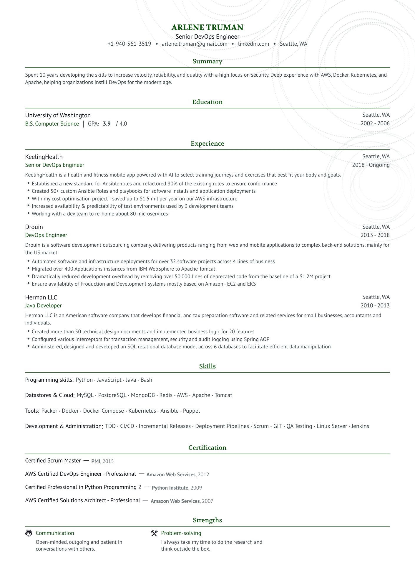 6 Devops Engineer Resume Examples & Guide for 2024