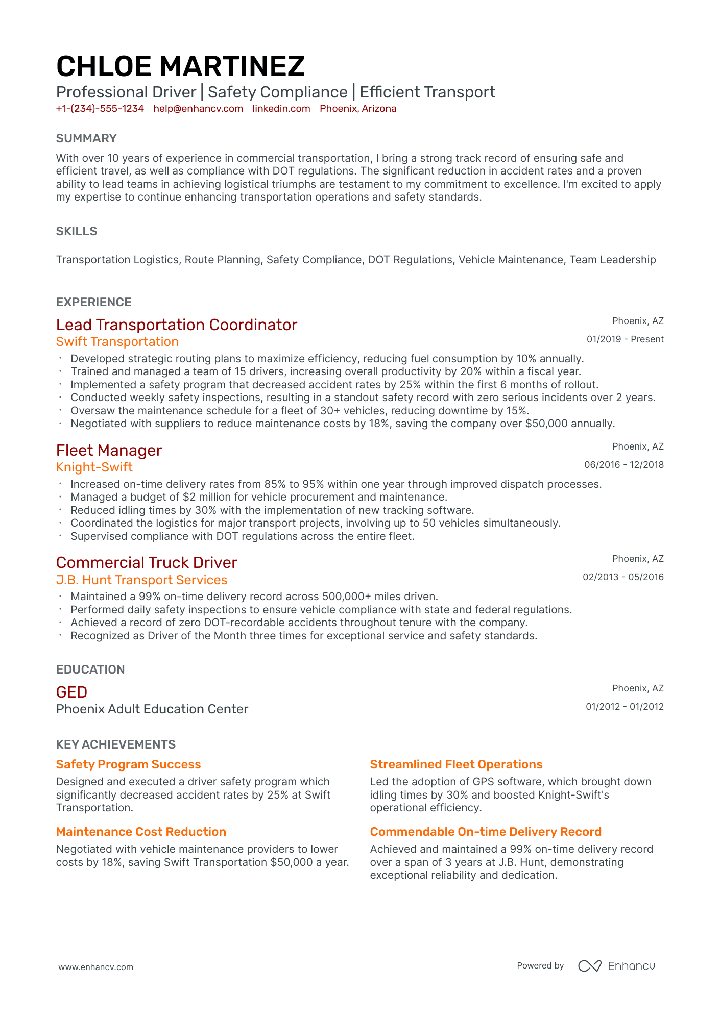 10 School Bus Driver Resume Examples & Guide for 2026