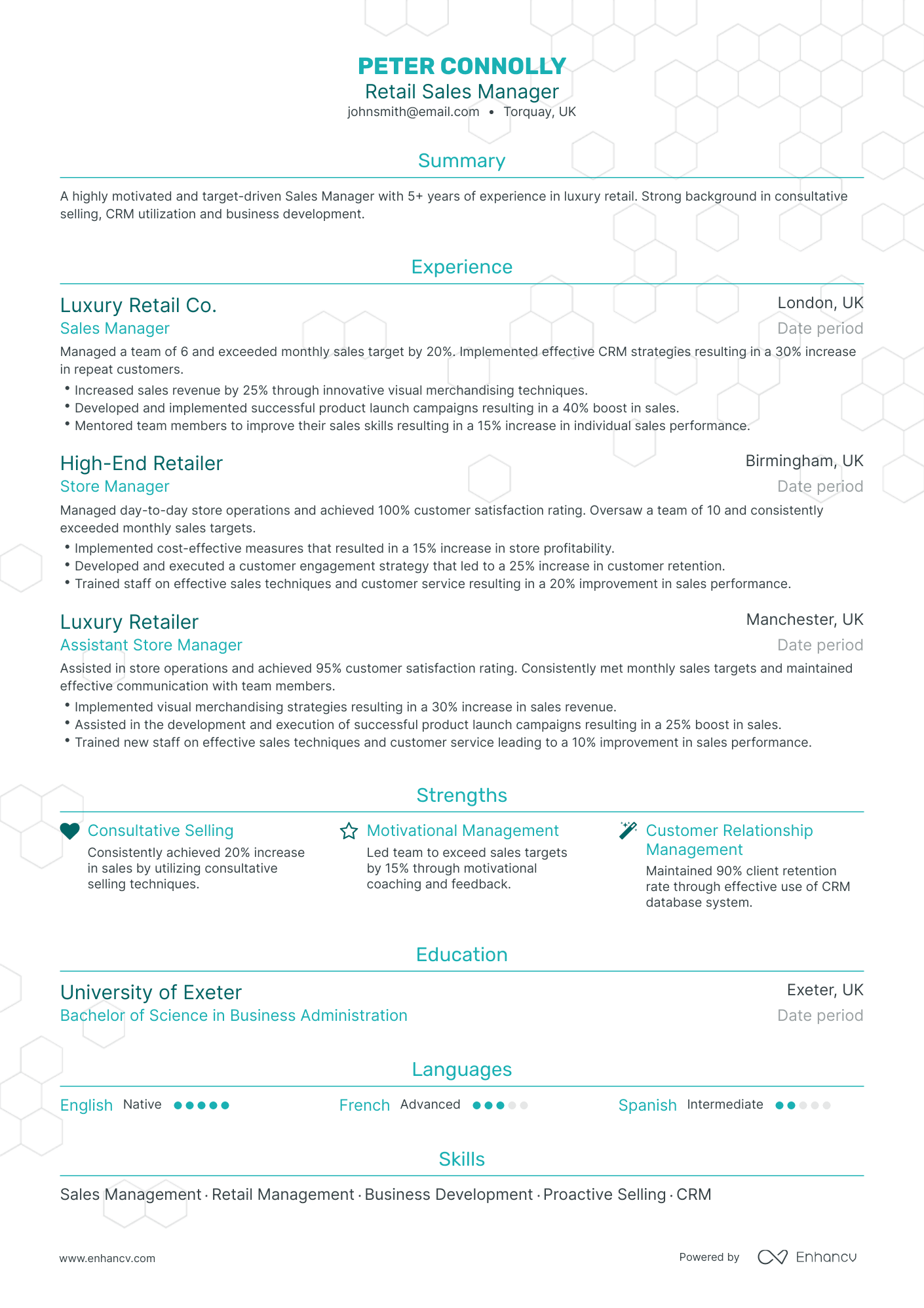 5 Retail Sales Manager Resume Examples & Guide for 2023