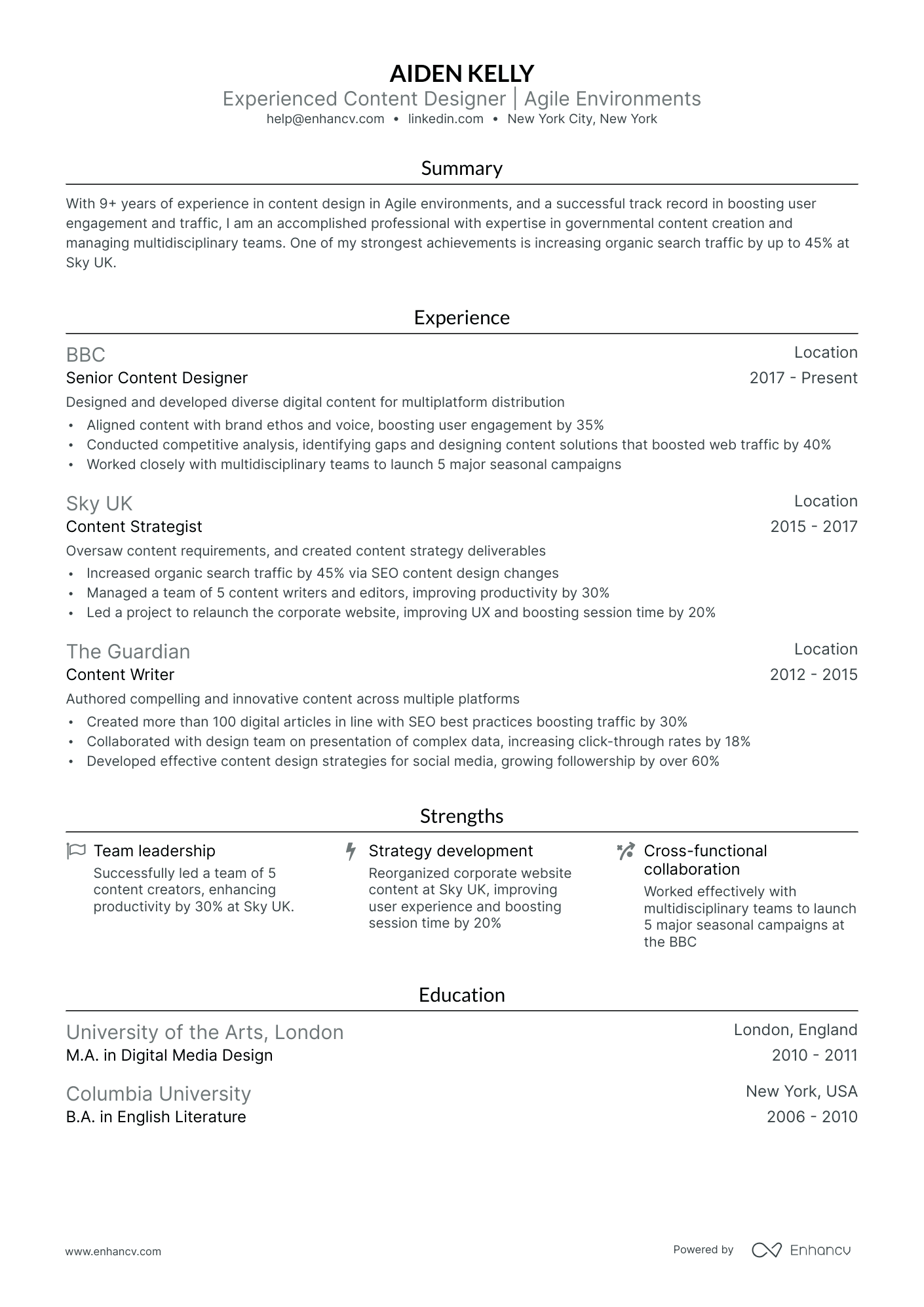 5 Content Designer Resume Examples & Guide for 2024