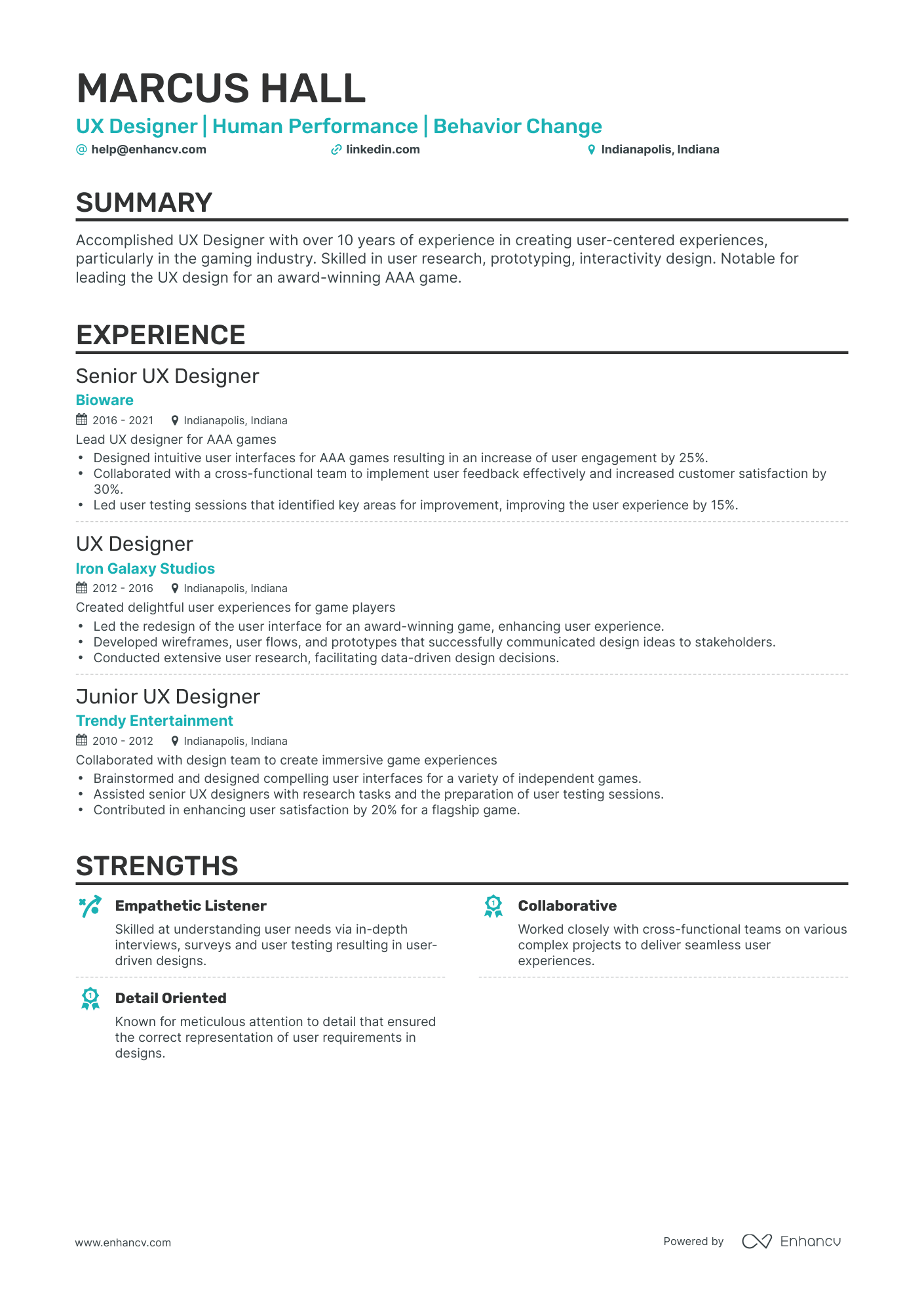 5 Senior UX Designer Resume Examples & Guide for 2024