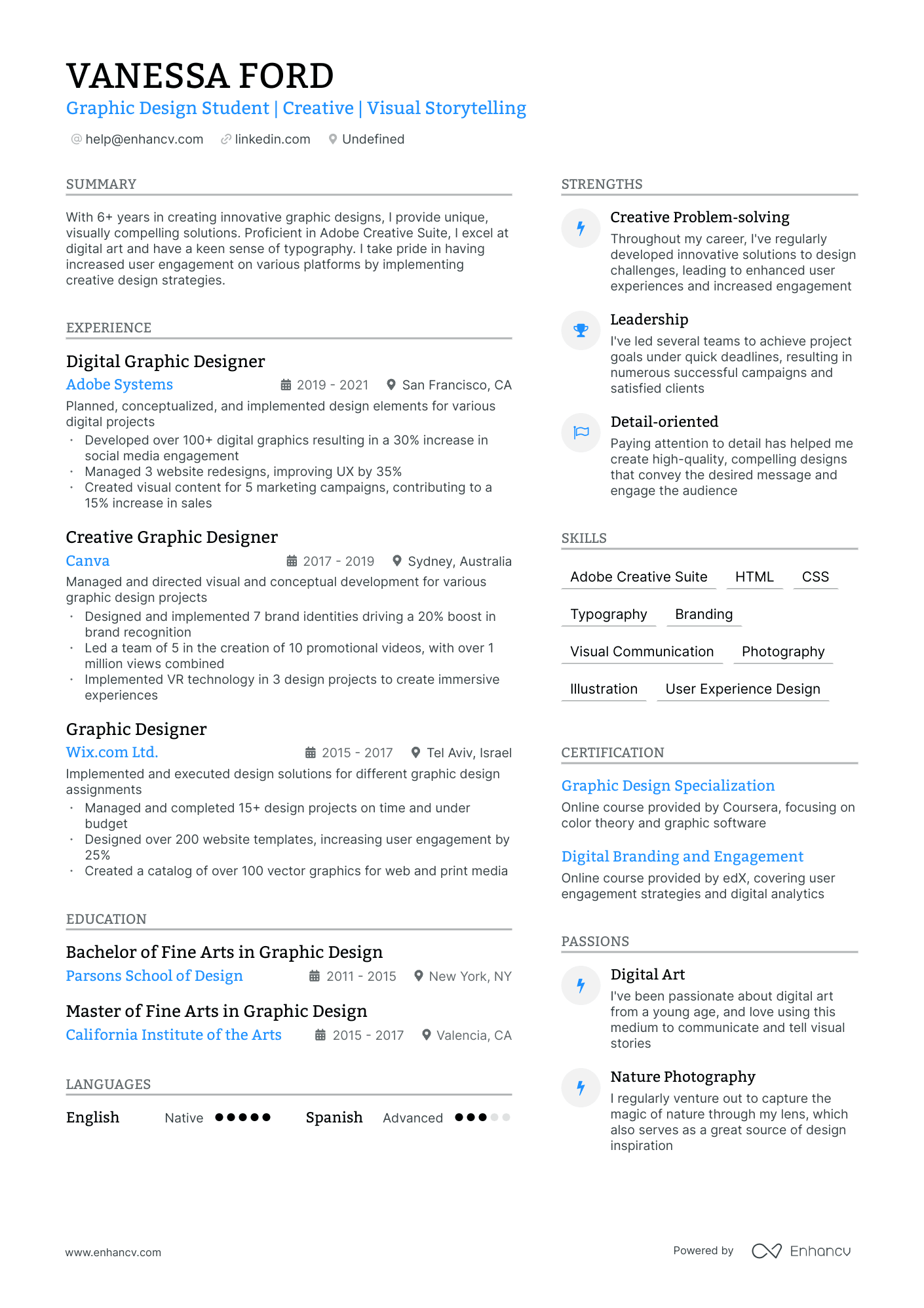 5 Graphic Design Student Resume Examples & Guide for 2024
