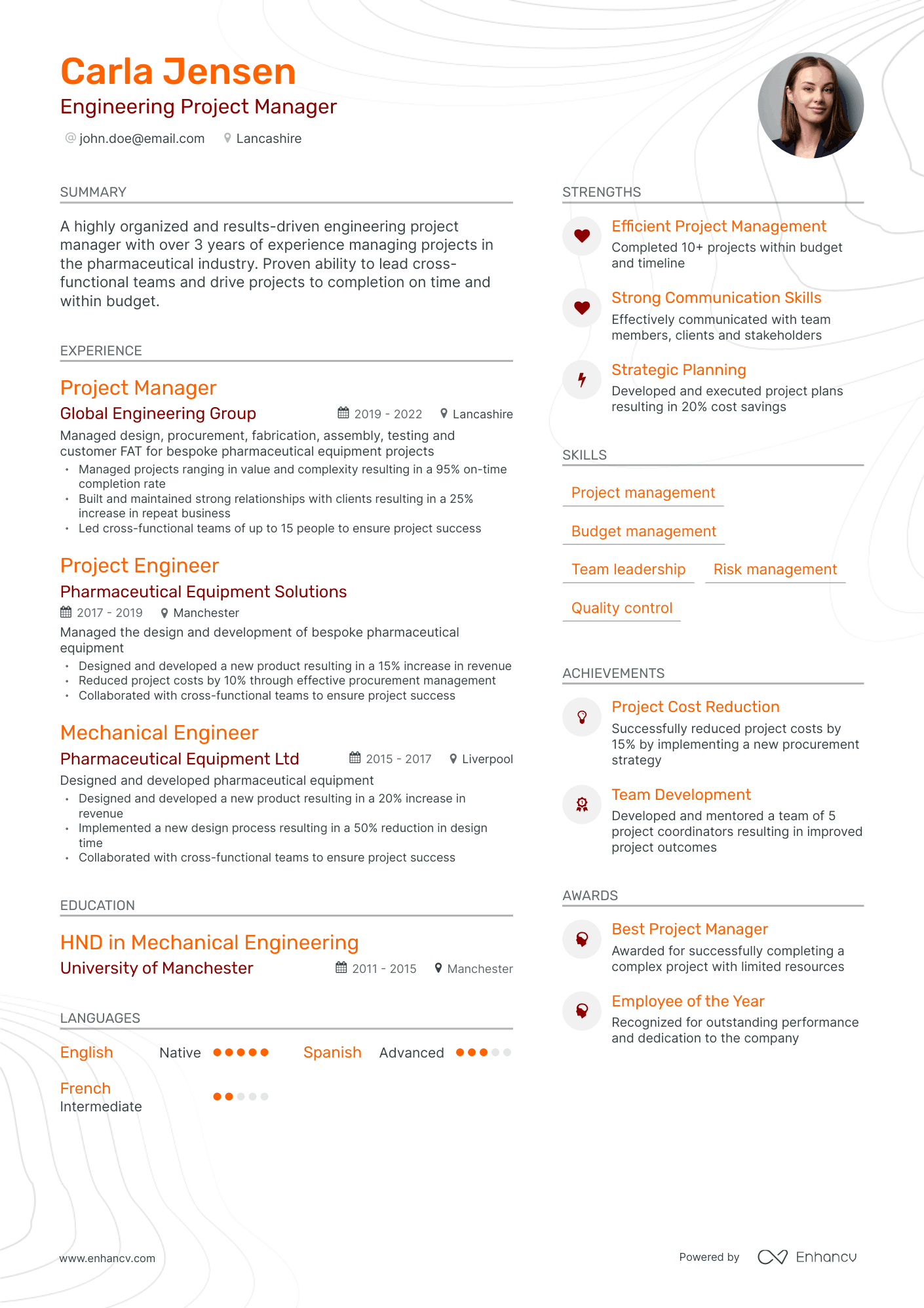 5 Engineering Project Manager Resume Examples & Guide for 2023