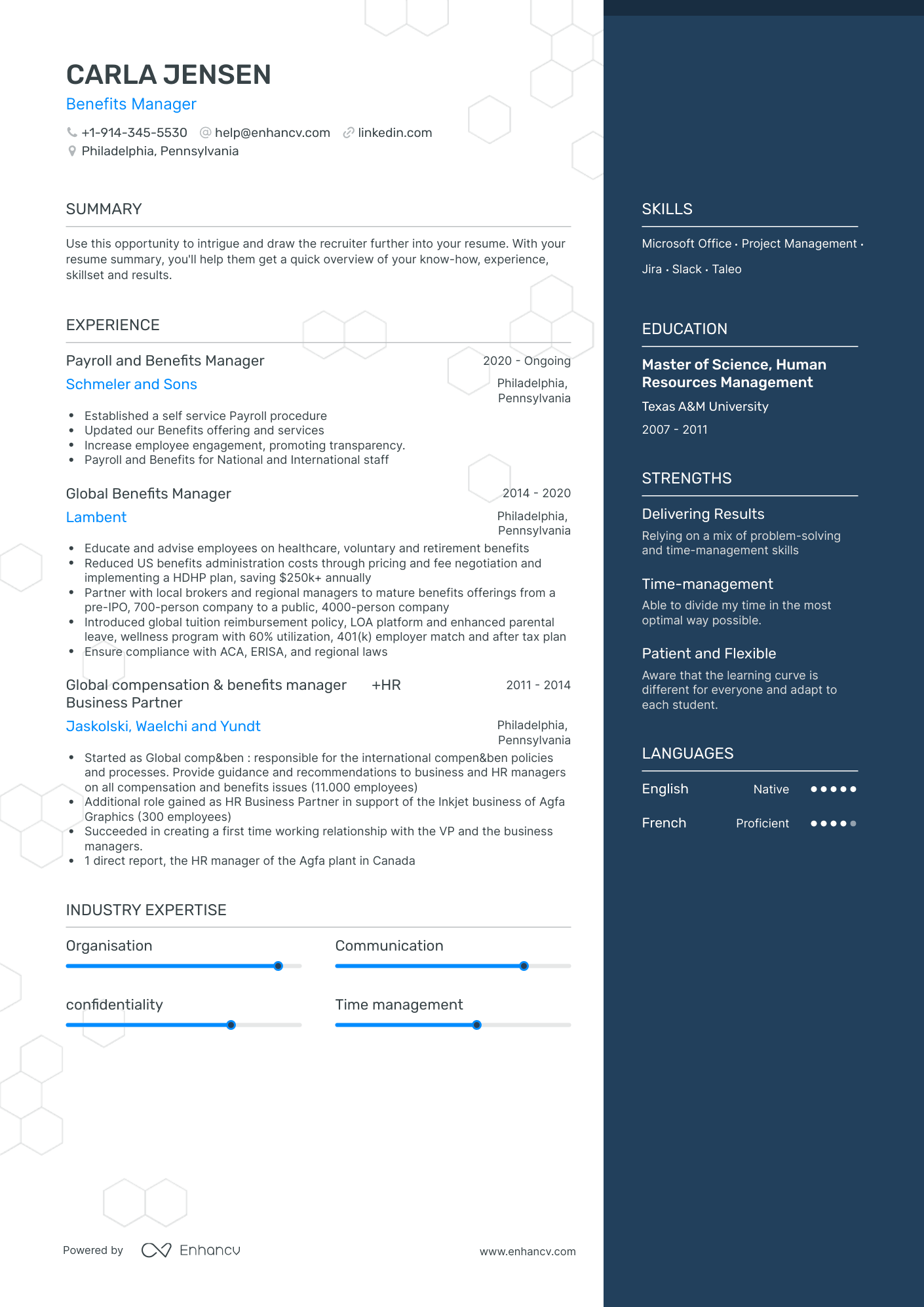 Benefits Manager Resume Examples & Guide for 2023 (Layout, Skills ...