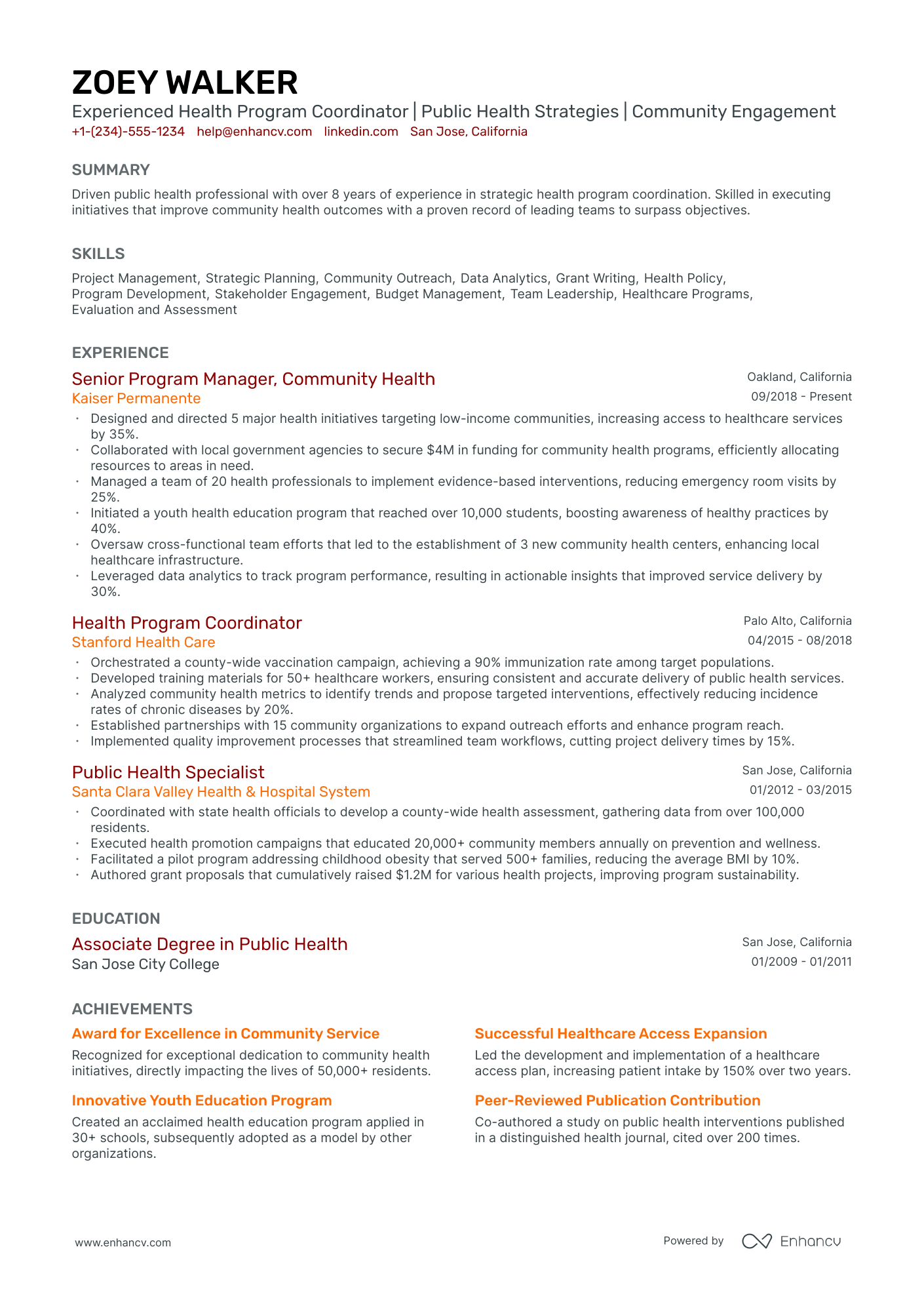 5 Public Health Resume Examples & Guide for 2025