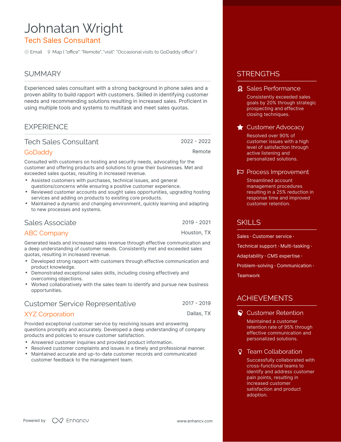 5 Tech Sales Resume Examples & Guide for 2024