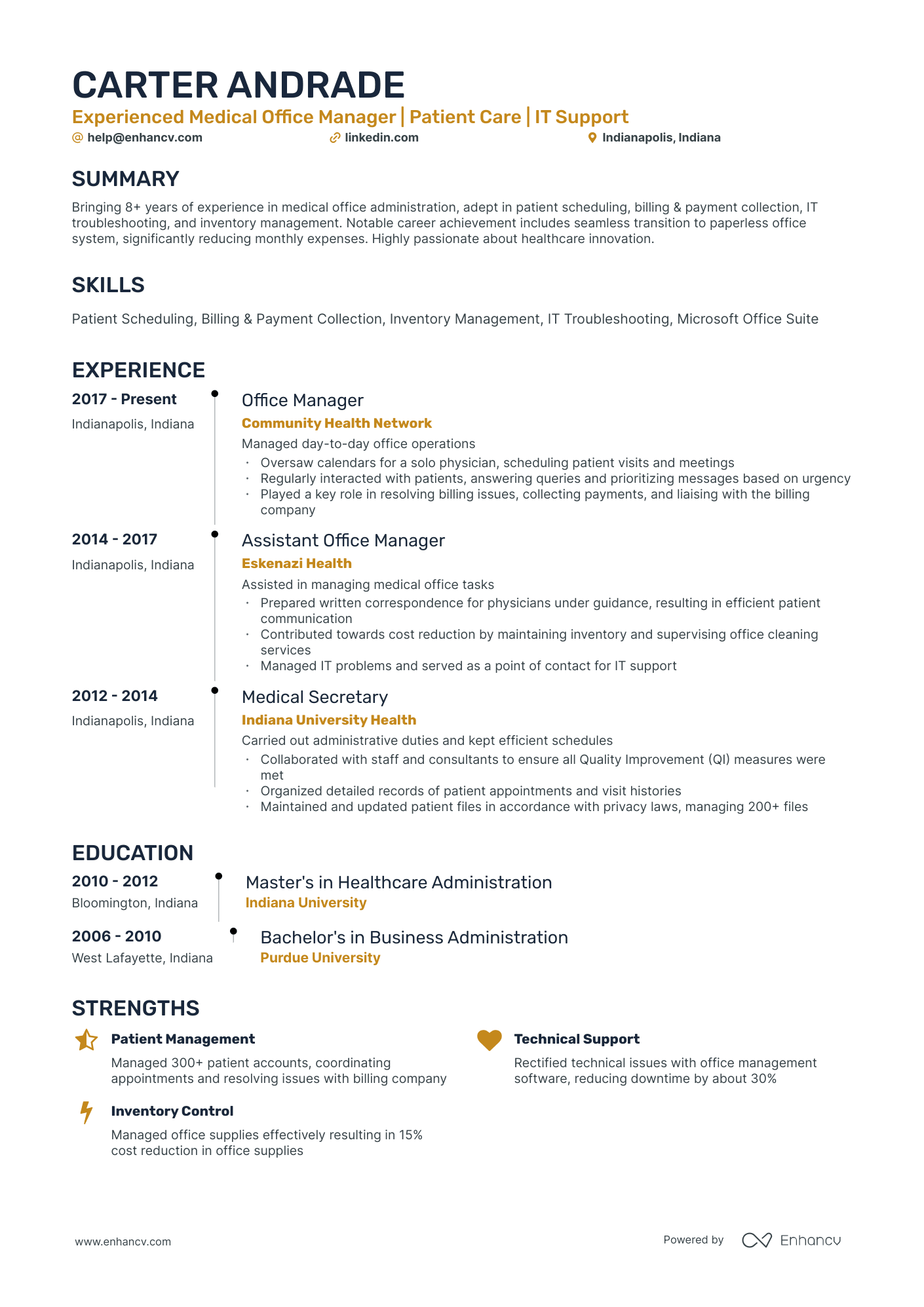10 Medical Office Manager Resume Examples & Guide for 2026