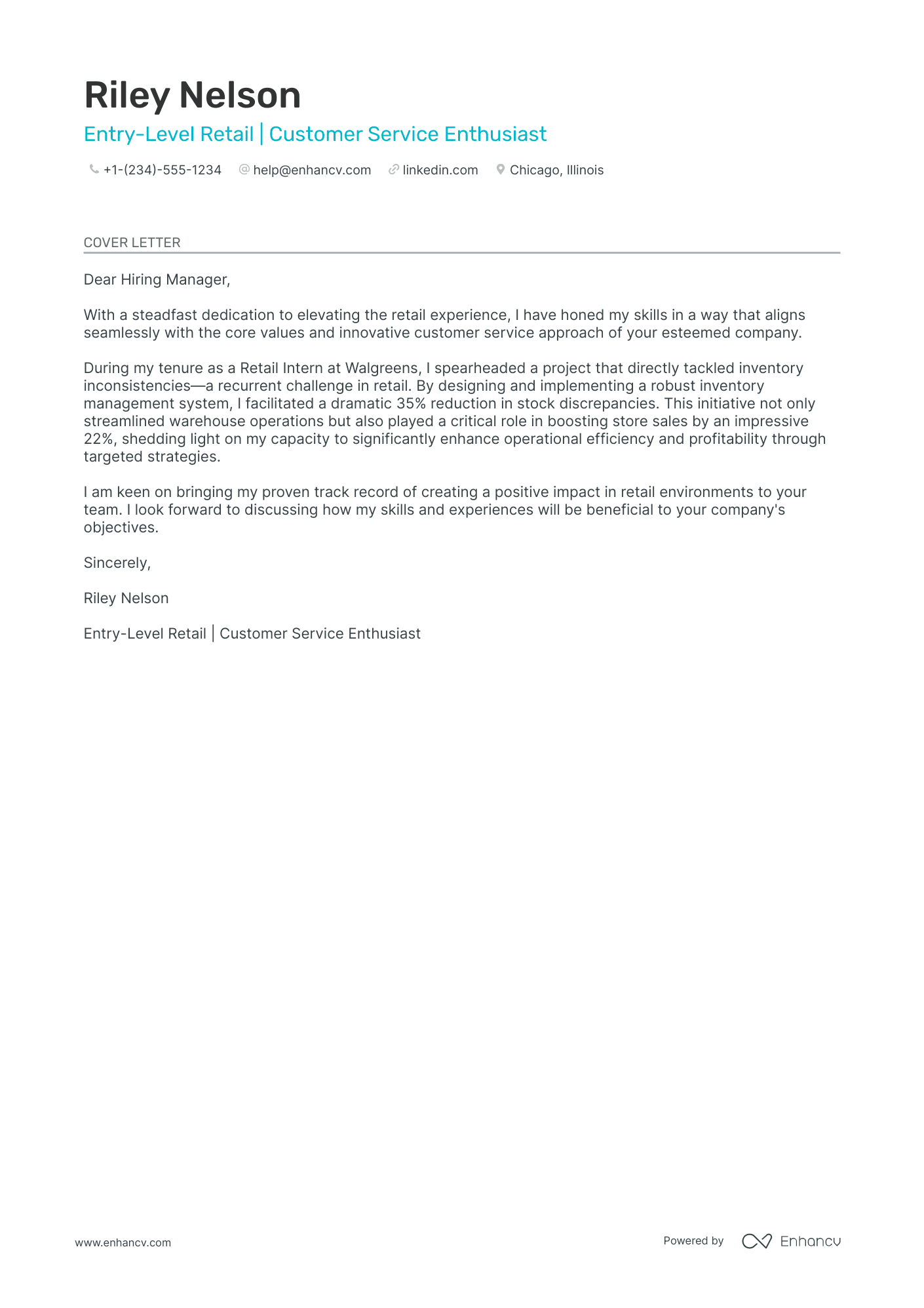 21 Professional Retail Cover Letter Examples and Template for 2024 ...