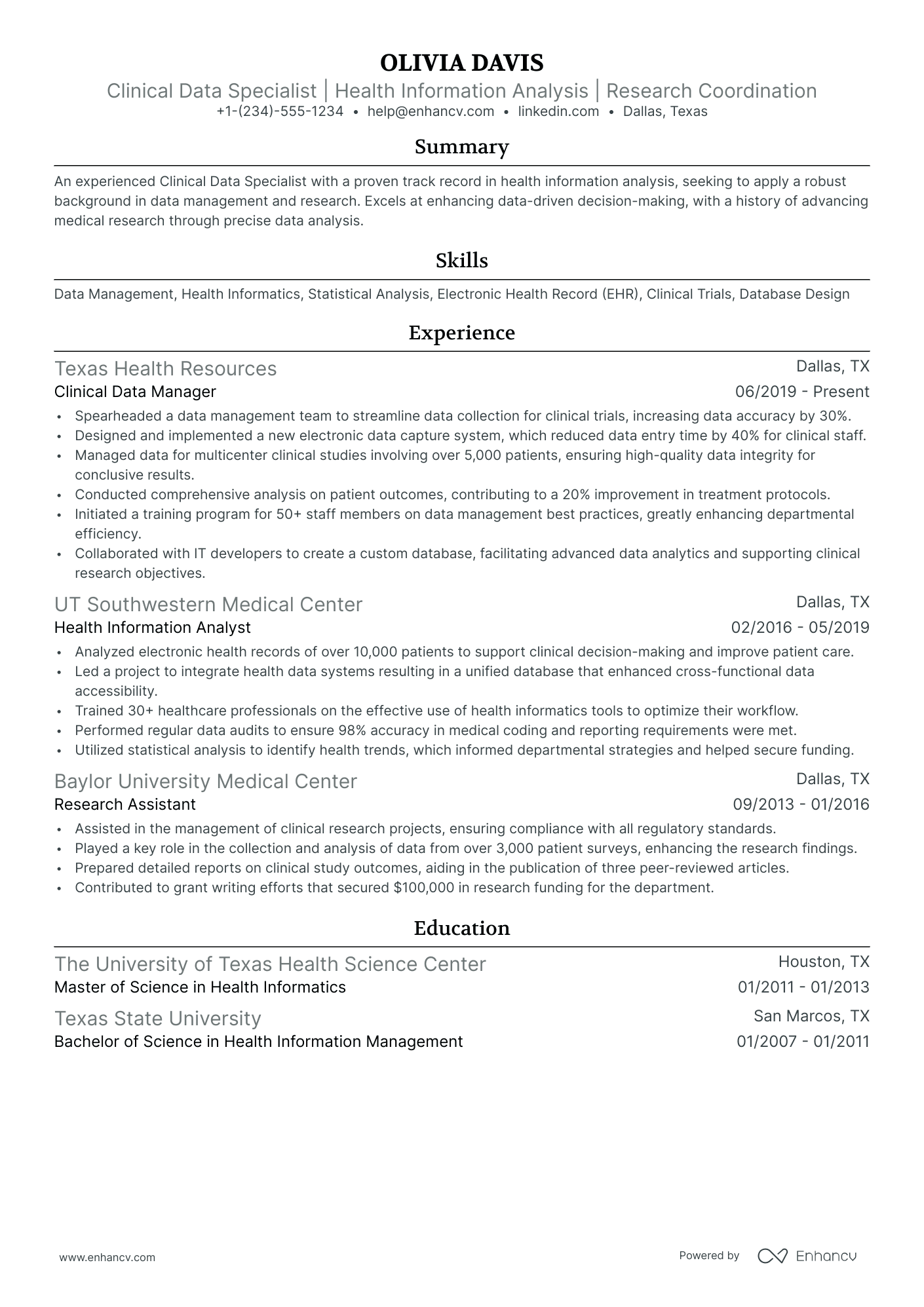 10 Clinical Data Analyst Resume Examples & Guide for 2026