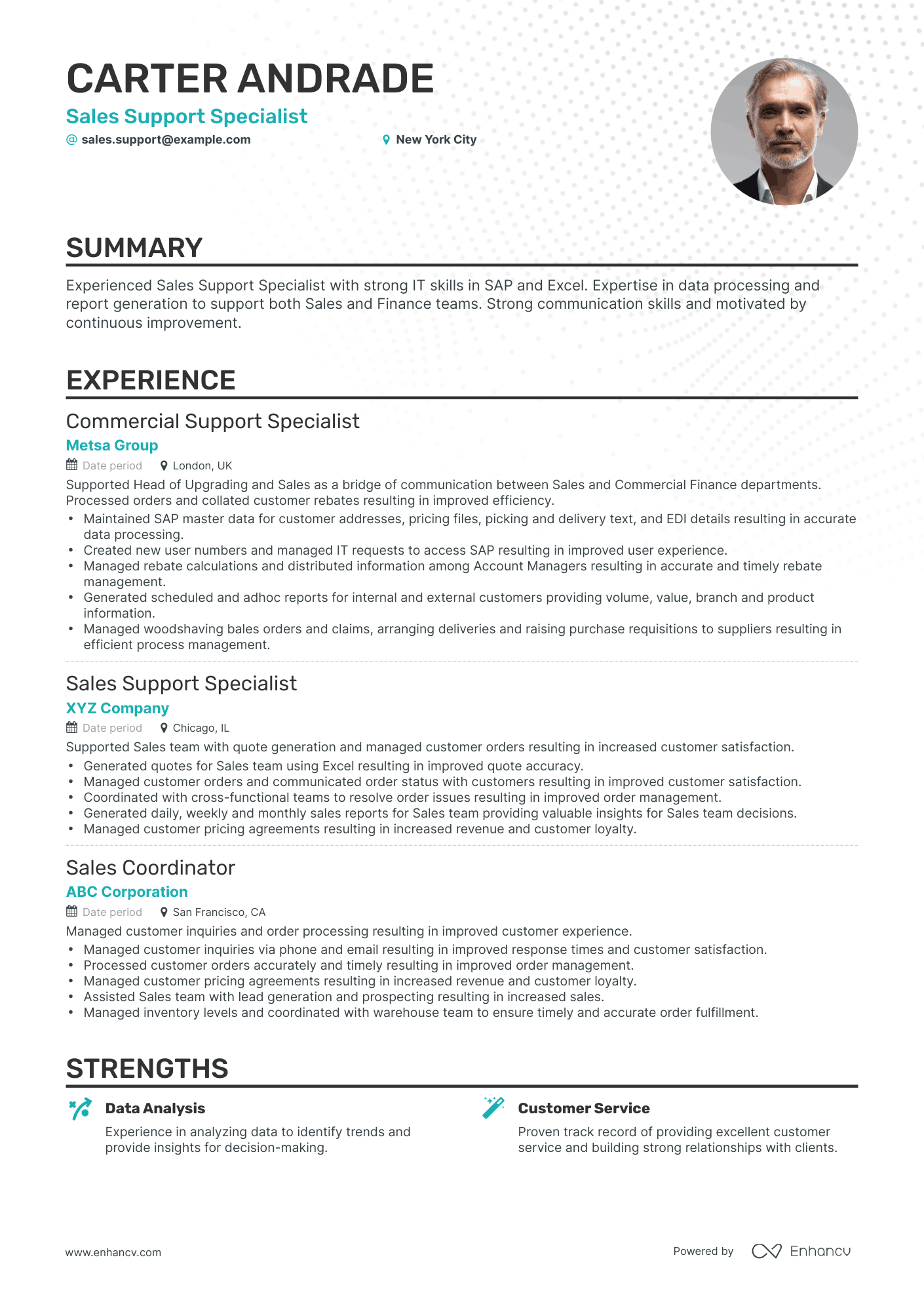 5 Sales Support Specialist Resume Examples & Guide for 2023