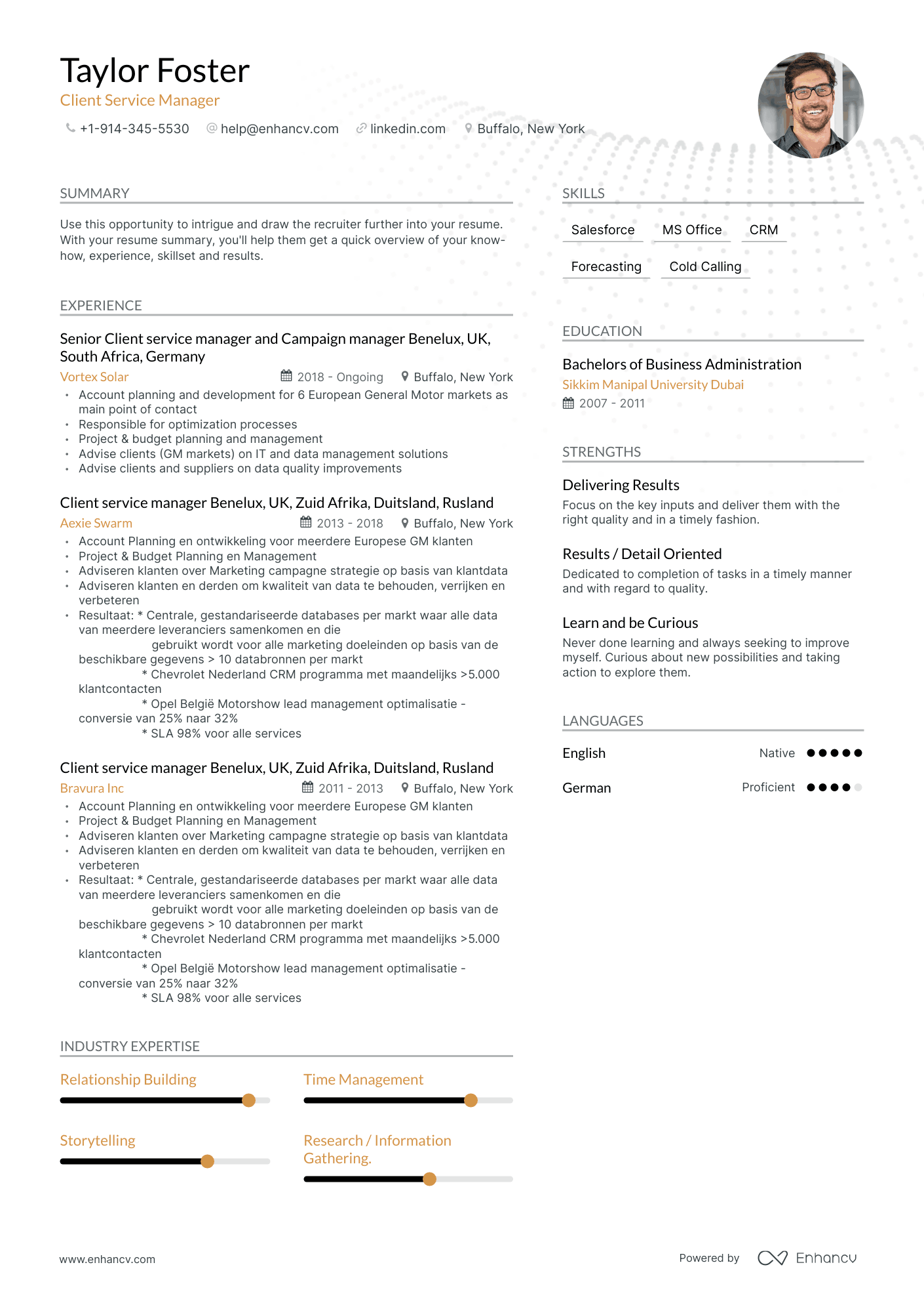 Client Service Manager Resume Examples & Guide for 2023 (Layout, Skills ...