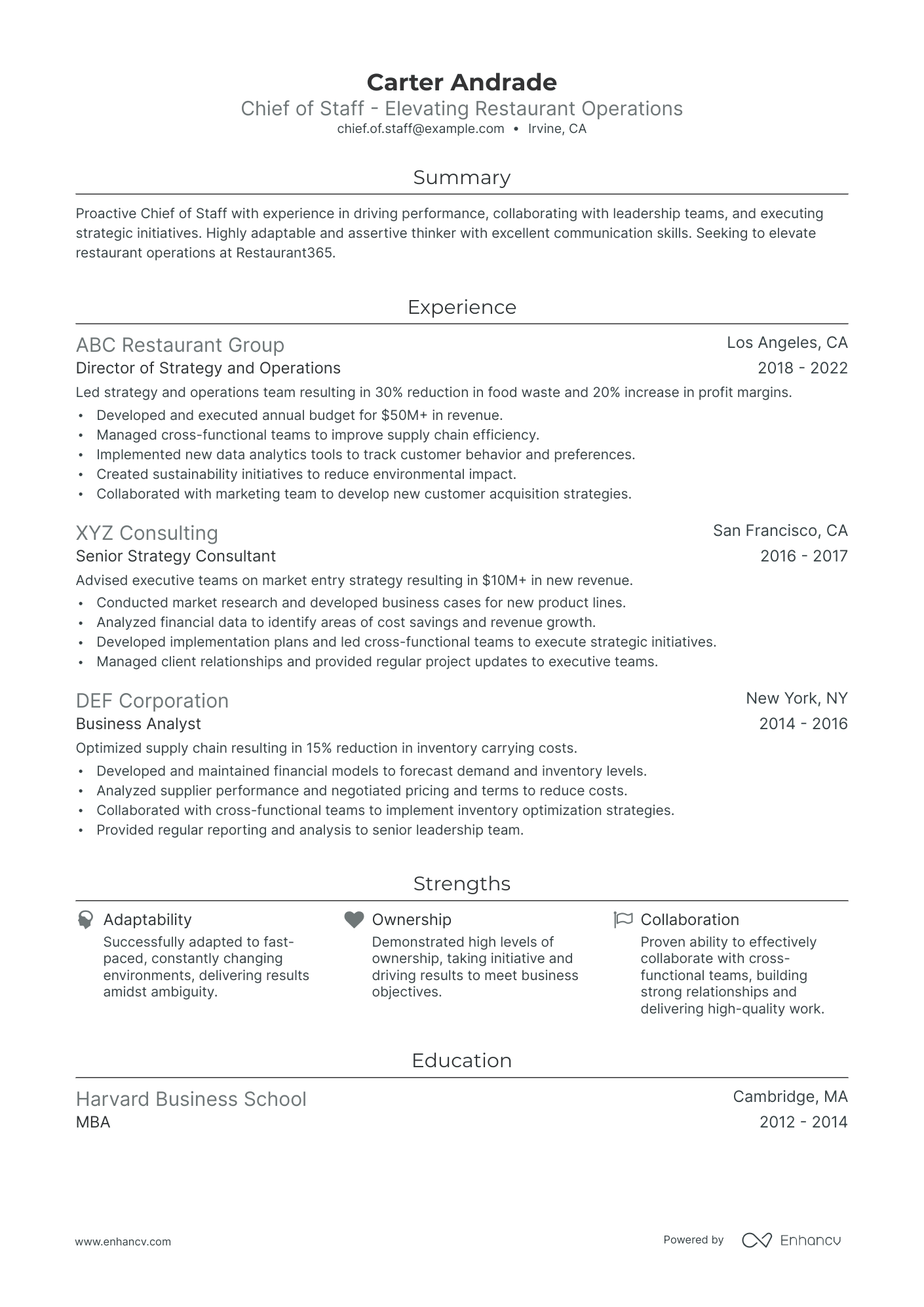 5 Chief of Staff Resume Examples & Guide for 2024