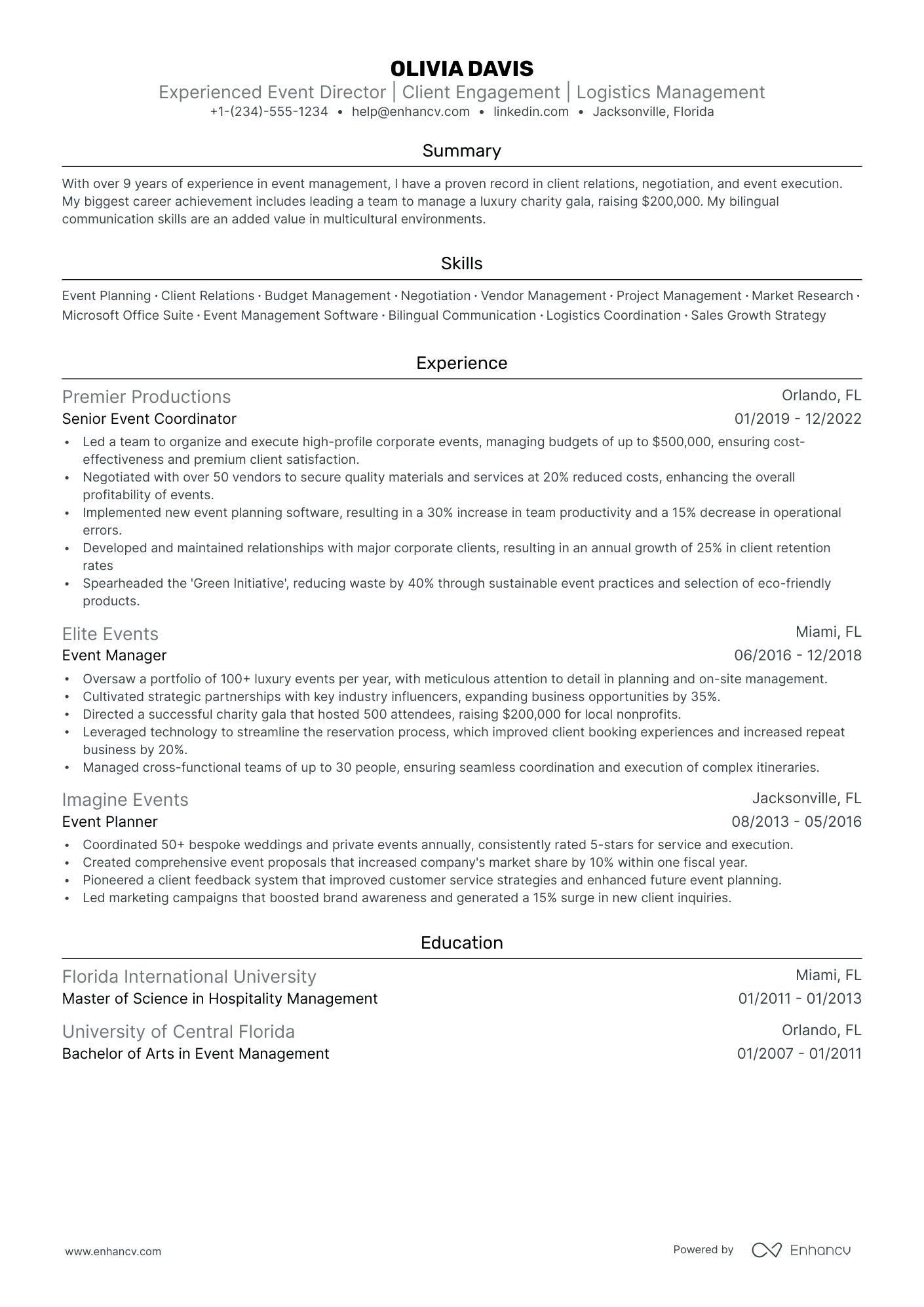 5 Event Director Resume Examples & Guide for 2024