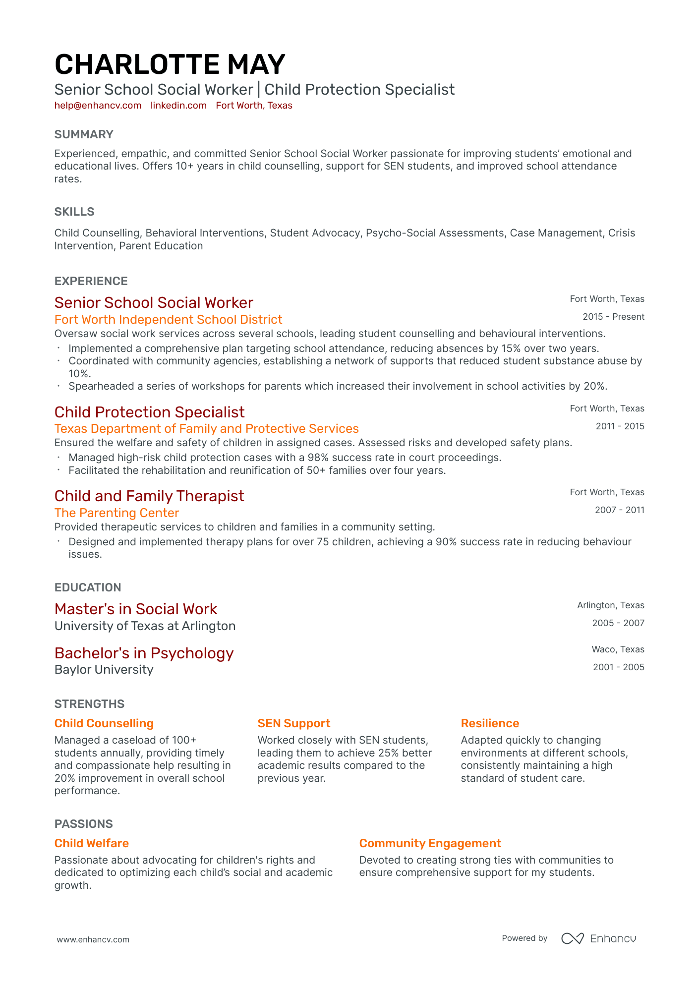 10 School Social Worker Resume Examples & Guide for 2026