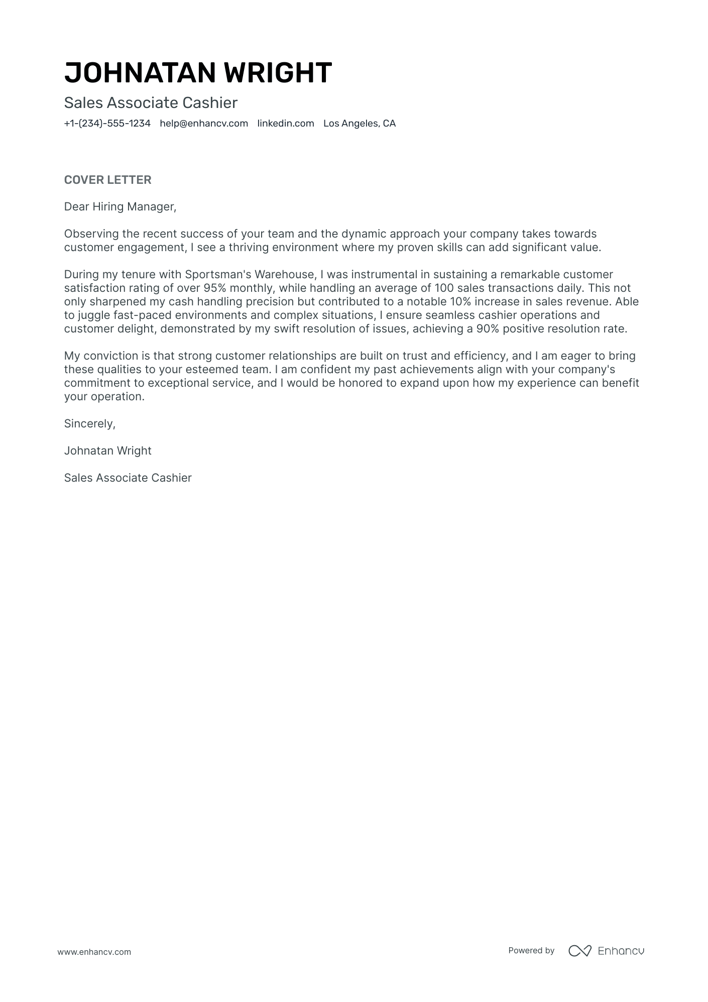 6 Professional Sales Associate Cover Letter Examples and Template for ...