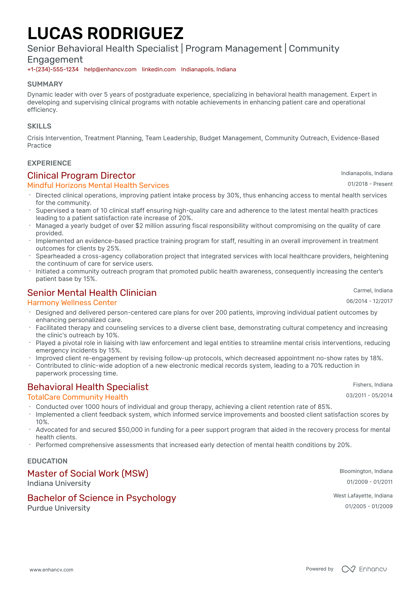 10 Mental Health Program Manager Resume Examples & Guide for 2025