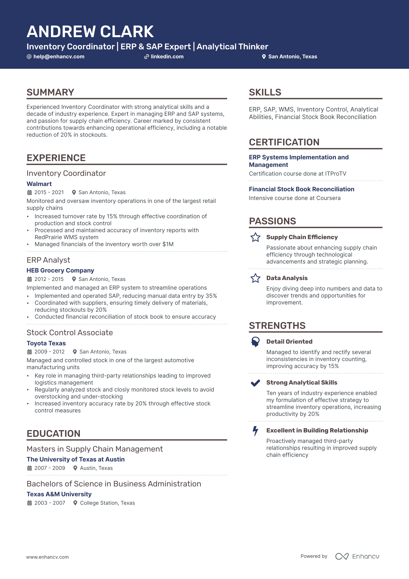 10 Inventory Coordinator Resume Examples & Guide for 2026