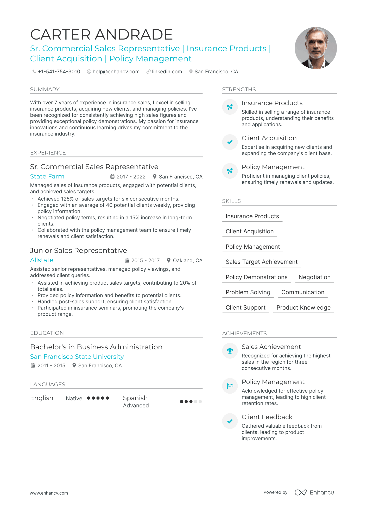 5 Insurance Sales Resume Examples & Guide for 2025