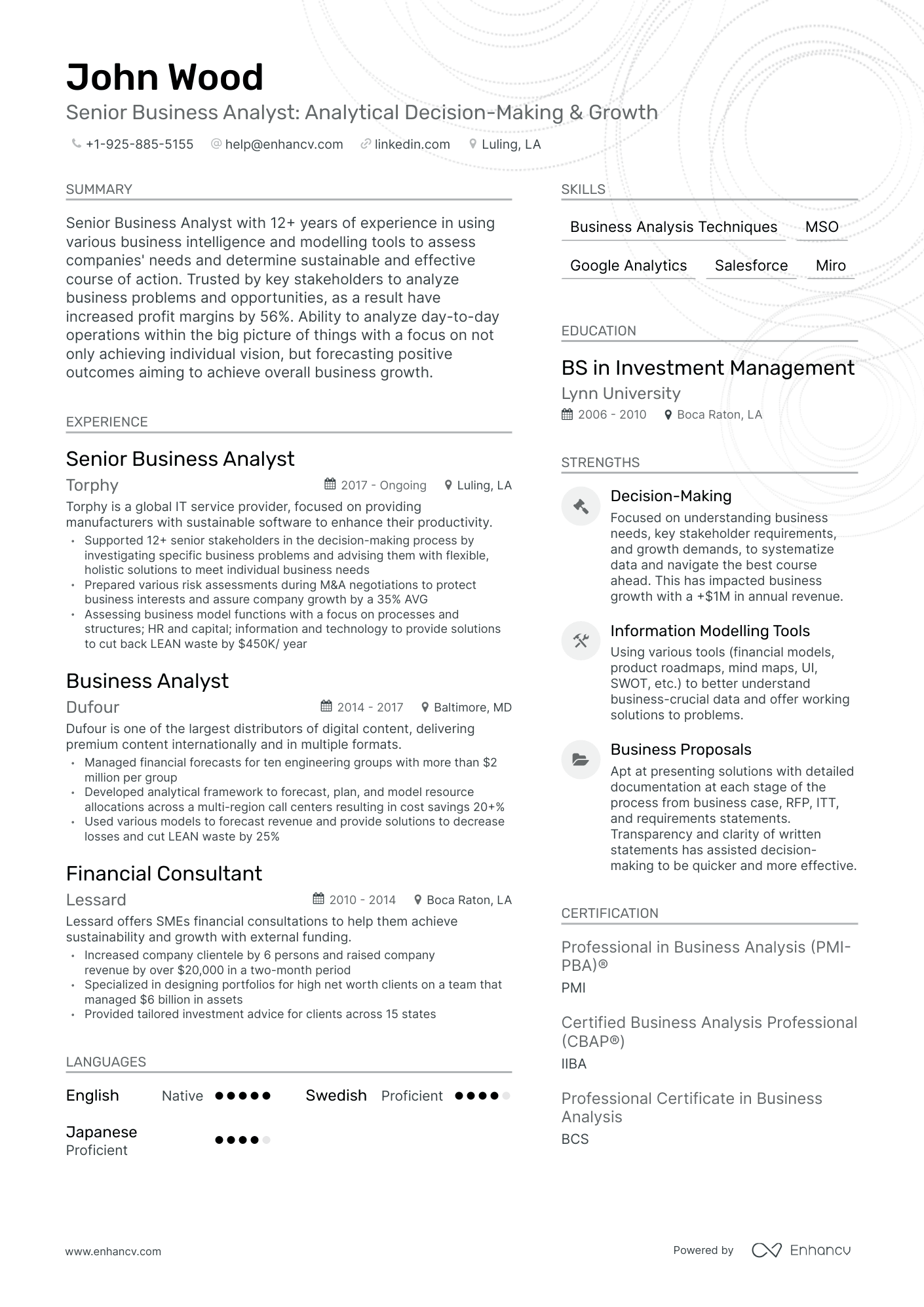 20 Business Analyst Resume Examples & Guide for 2024