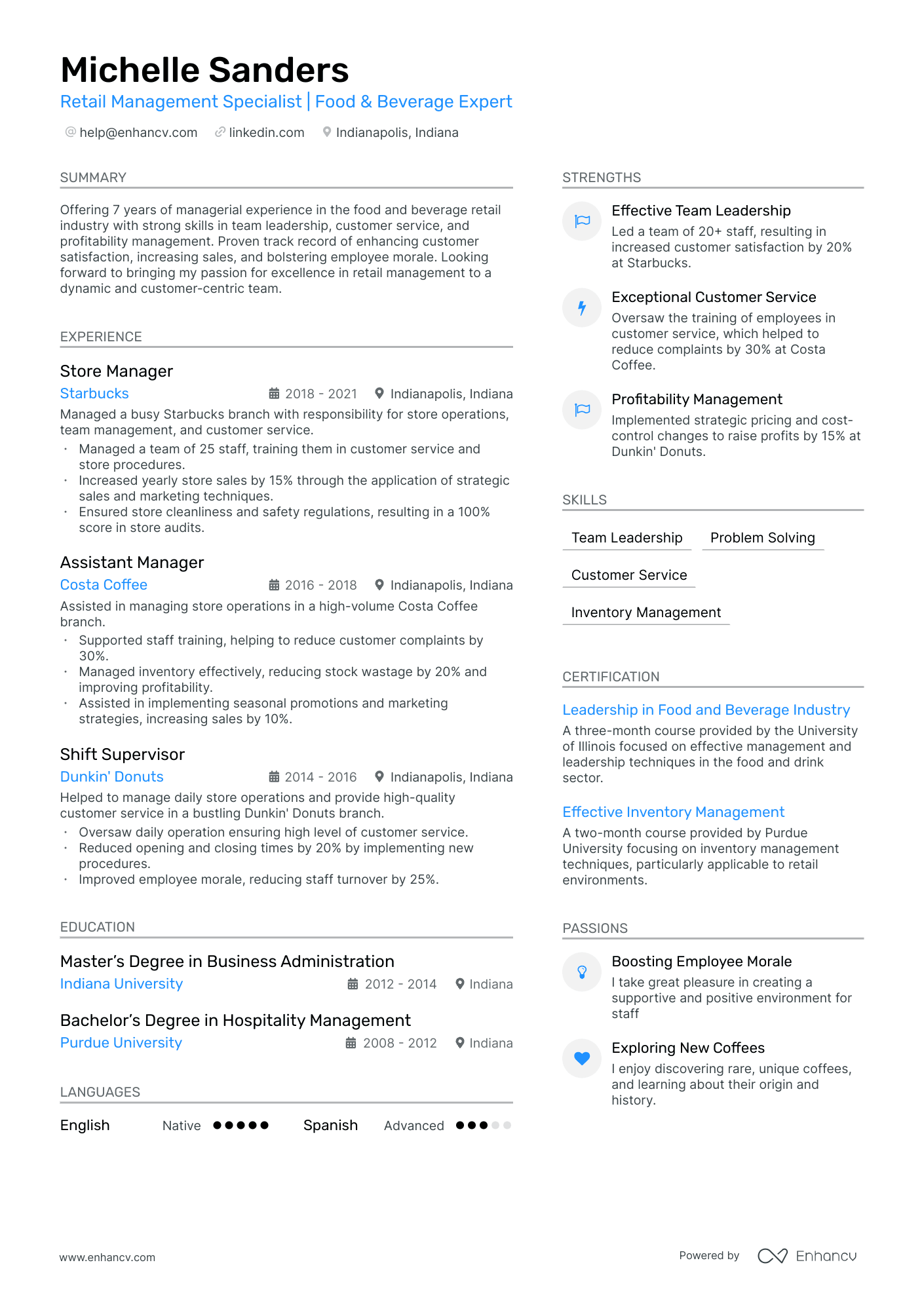 5 Coffee Shop Resume Examples & Guide for 2024