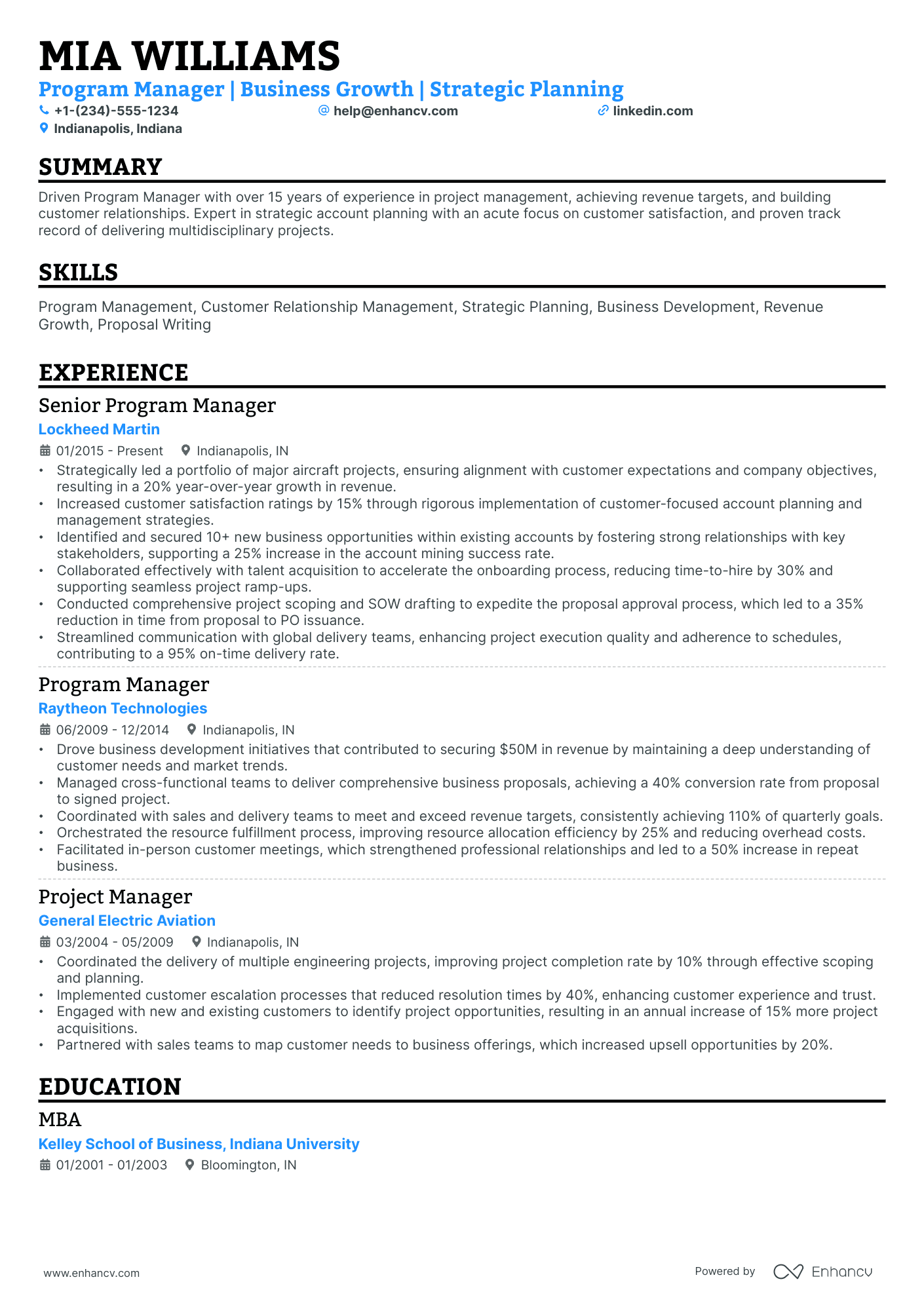 10 Aerospace Program Manager Resume Examples & Guide for 2026