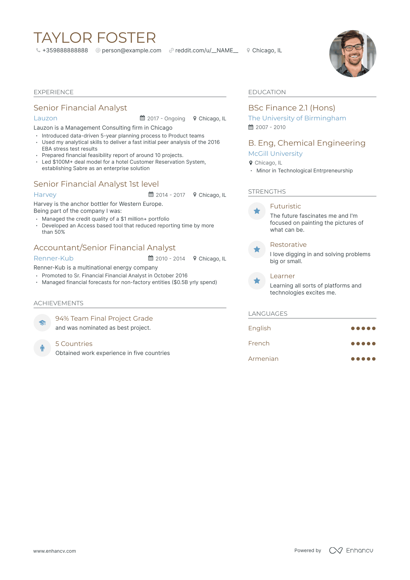 Senior Financial Analyst Resume Examples | Pro Tips Featured | Enhancv ...