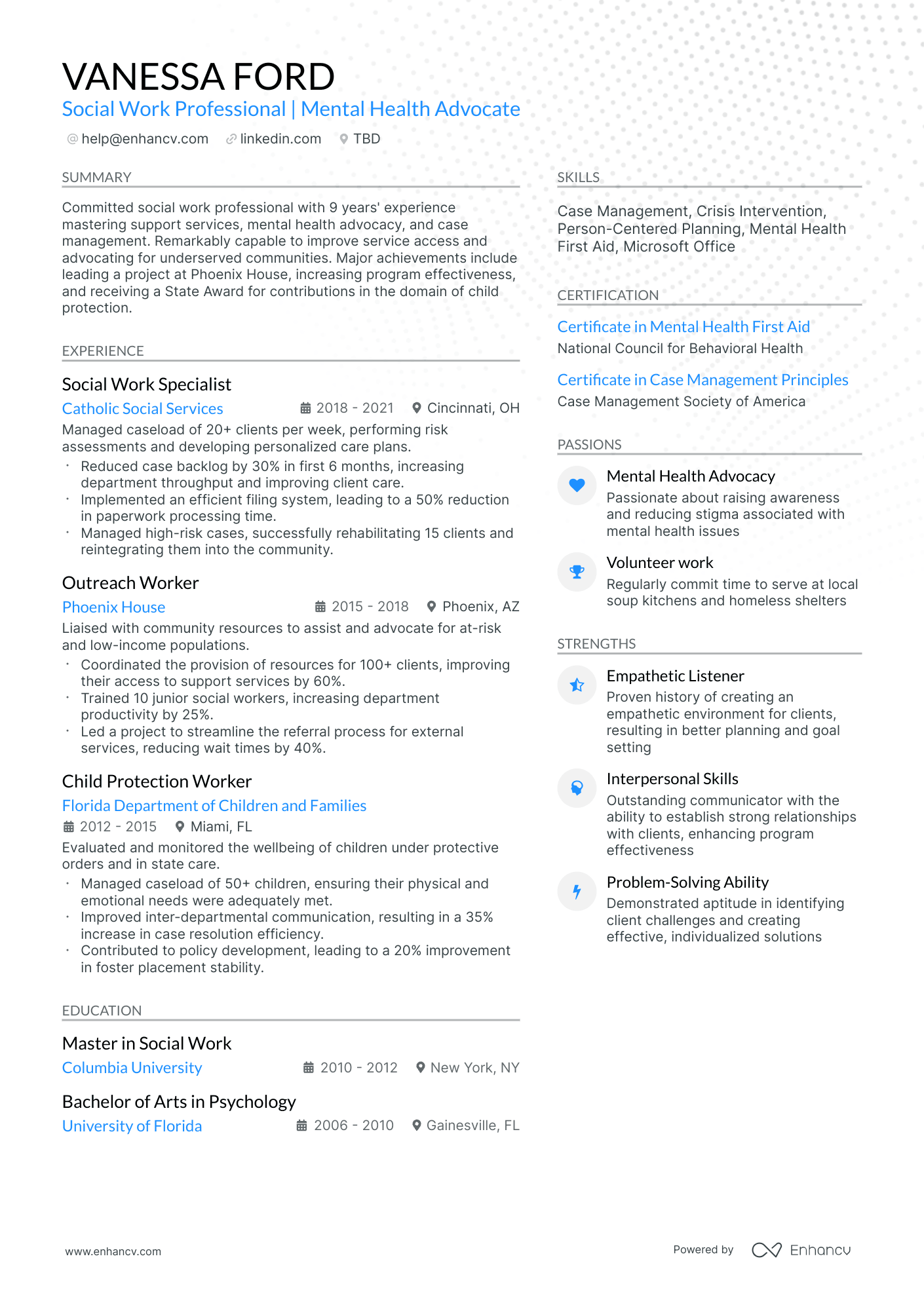 10 Social Work Intern Resume Examples & Guide for 2026