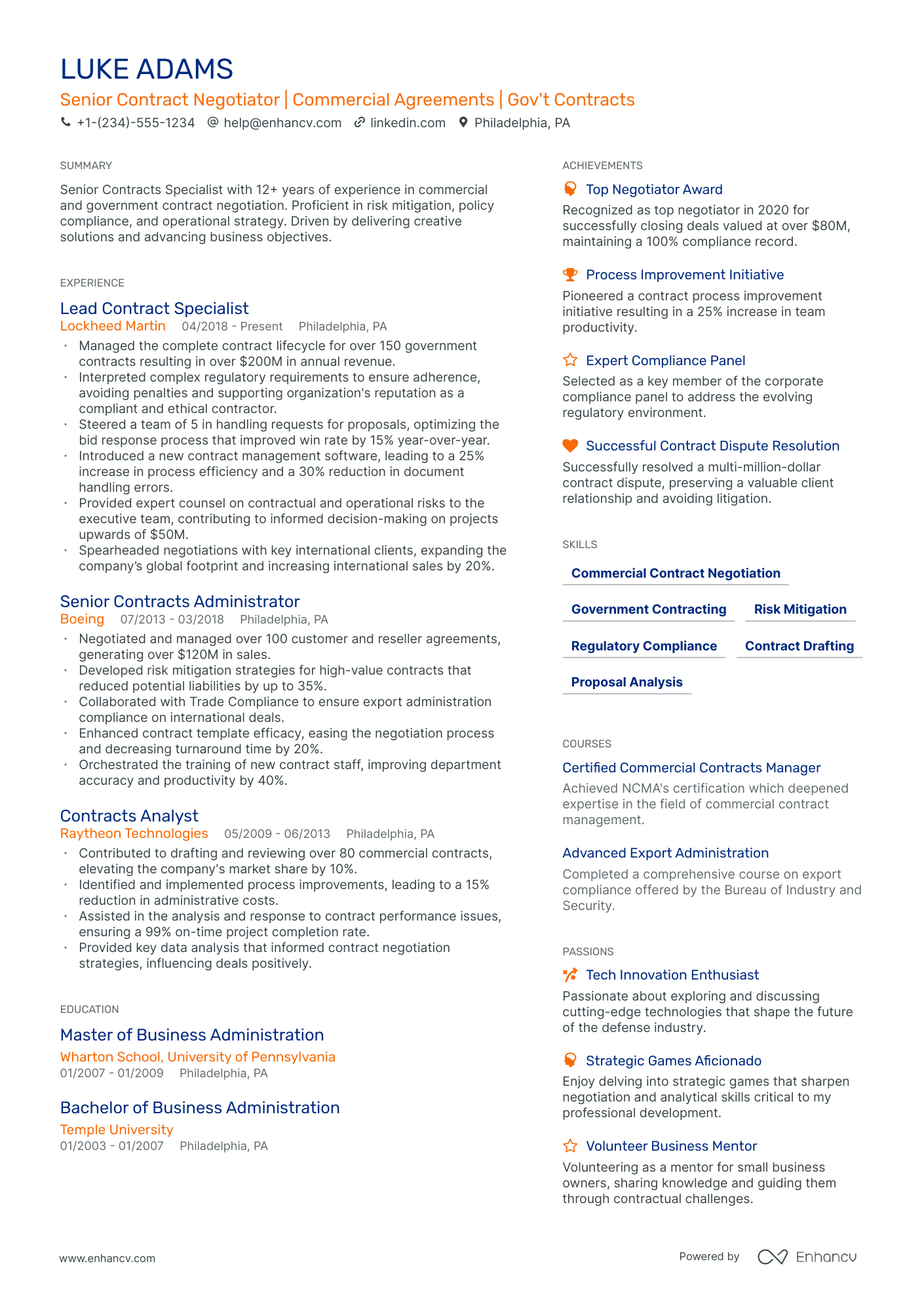 5 Contracts Manager Resume Examples & Guide for 2024