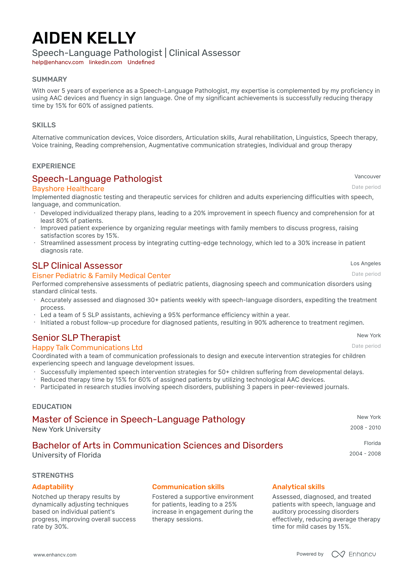 10 SLP Grad School Resume Examples & Guide for 2025